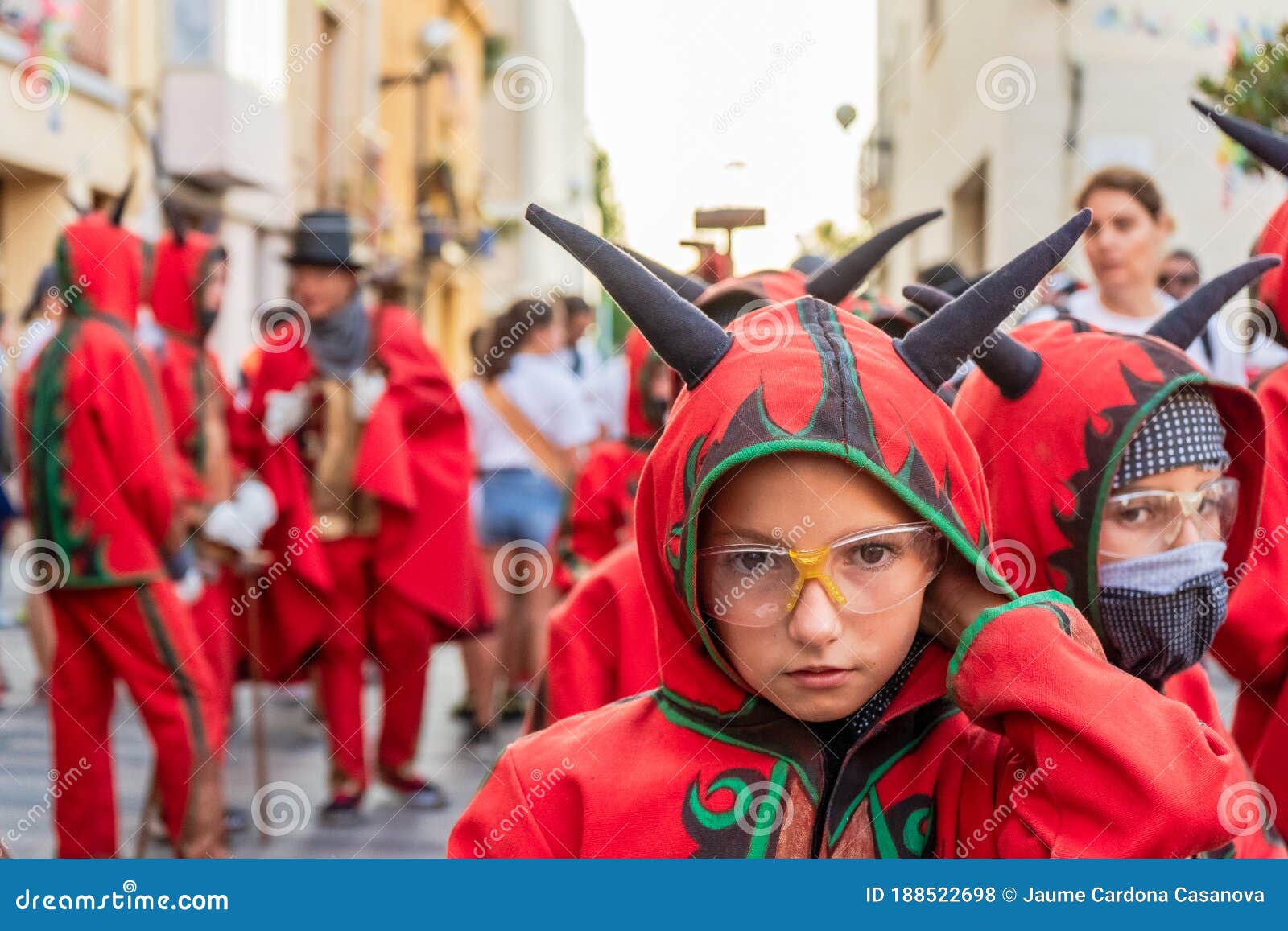People Dressed As Devils Playing with Pyrotechnics Editorial Stock ...