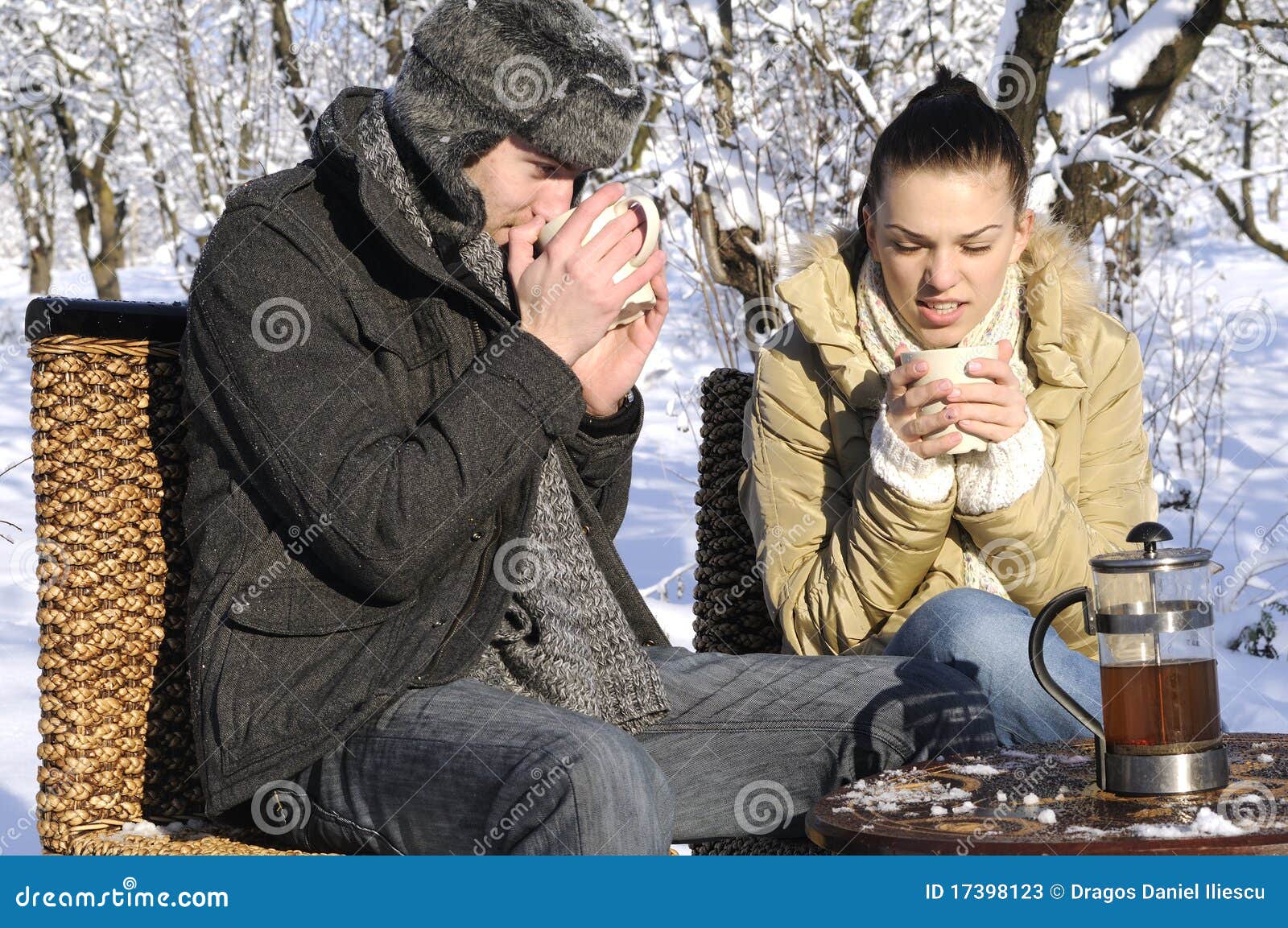 People drinking tea stock image. Image of couple, girl - 17398123