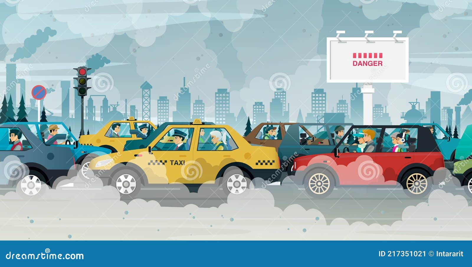 Traffic and Pollution Problems Stock Vector - Illustration of condition ... Traffic and Pollution Problems Stock Vector - Illustration of condition ...