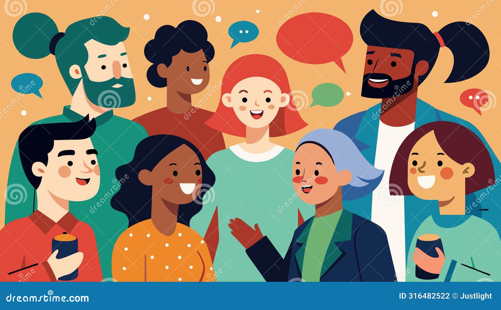 People Eagerly Mingling and Chatting Despite Their Cultural and ...