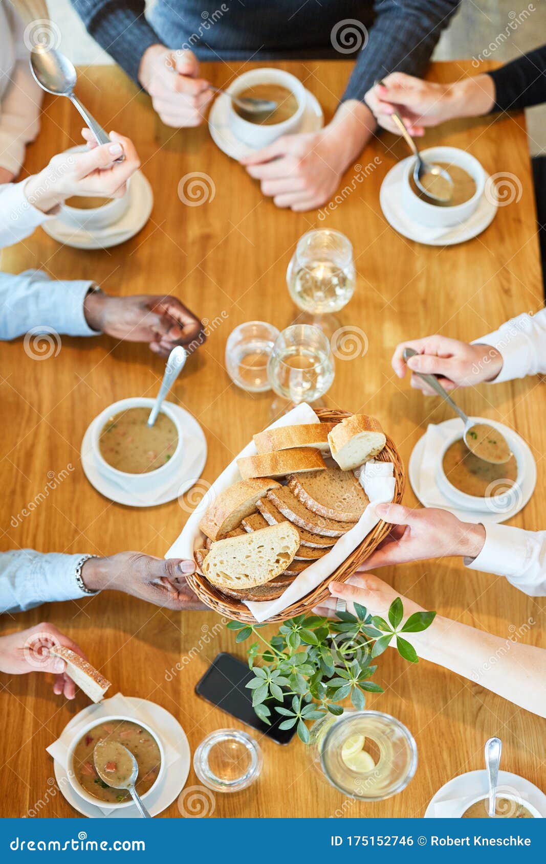 People Eat Soup for Lunch or Dinner Stock Photo - Image of wine, enjoy ...