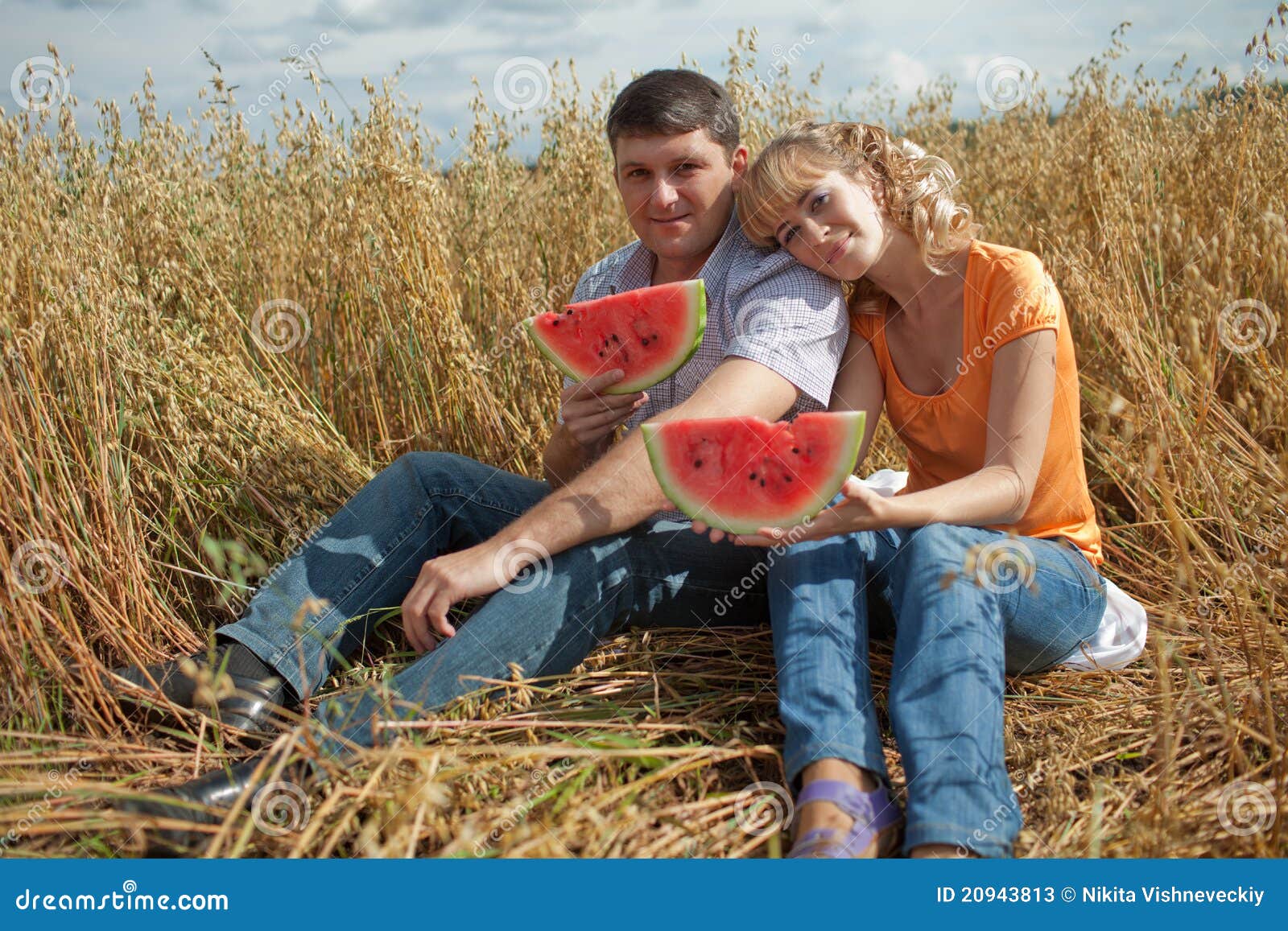 People eat watermelon stock image. Image of togetherness - 20943813