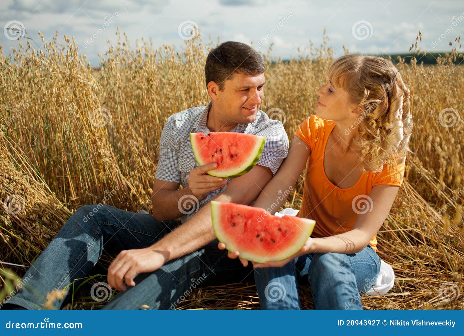 People eat watermelon stock image. Image of nature, together - 20943927
