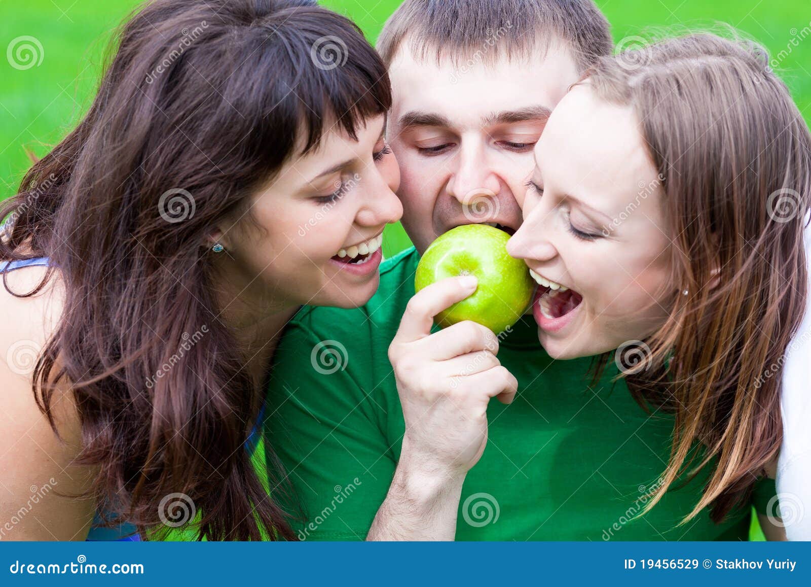 People eating an apple stock image. Image of horizontal - 19456529