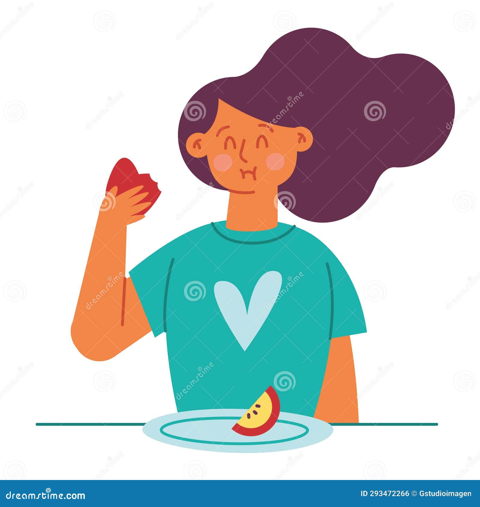 People eating apple stock vector. Illustration of people - 293472266