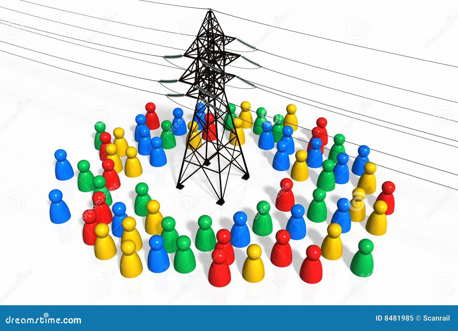 People and the Electricity stock illustration. Illustration of crowd ...