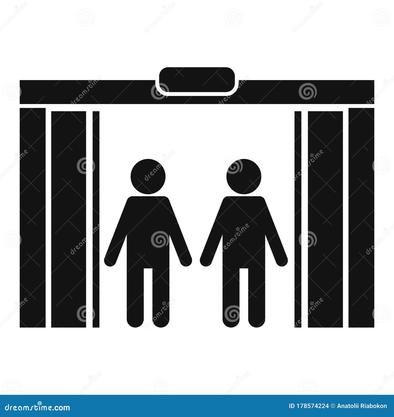 People in Elevator Icon, Simple Style Stock Vector - Illustration of ...