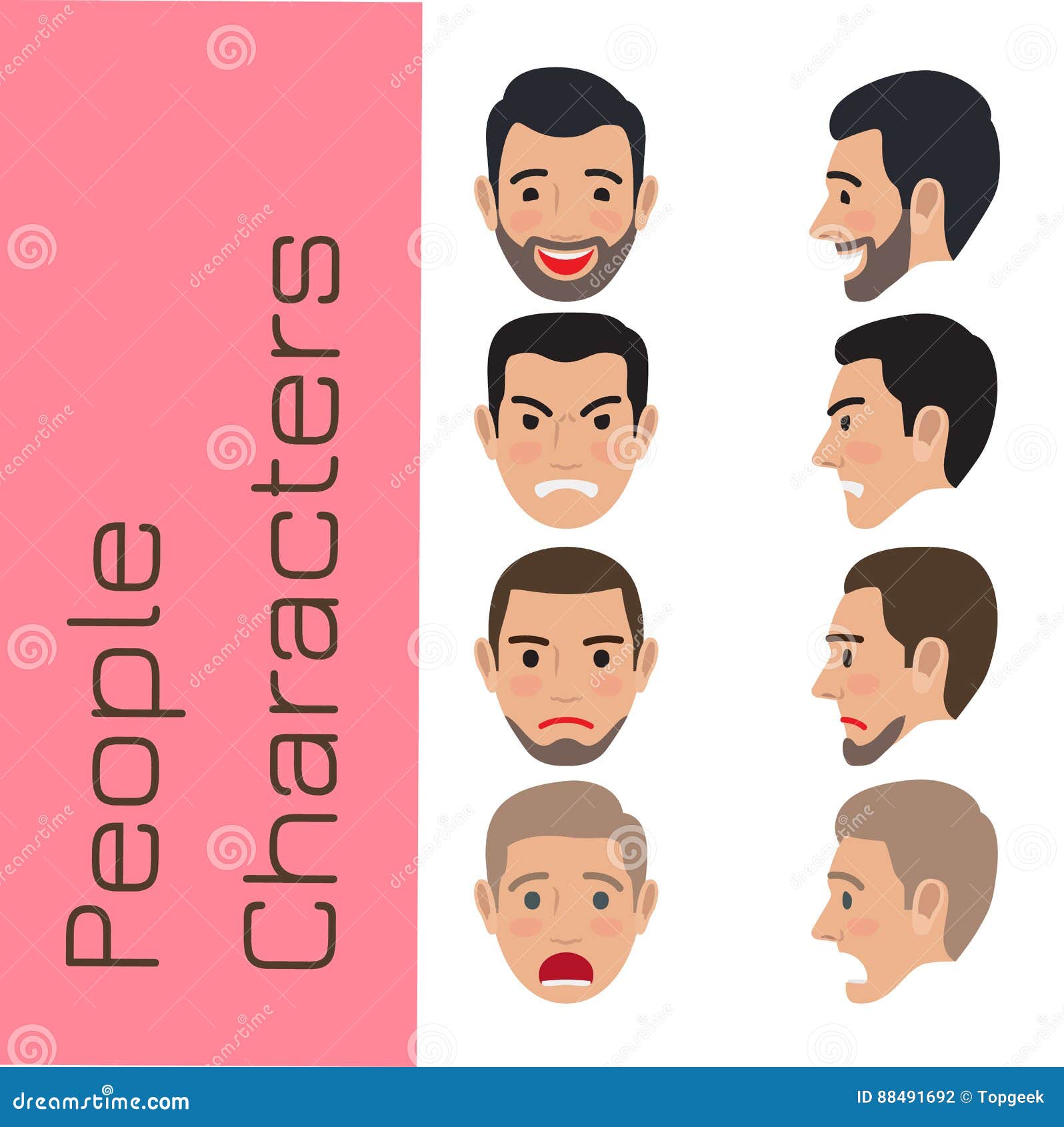 Emotions Generator For A Black Pretty Woman. Many Different Brows, Lips ...