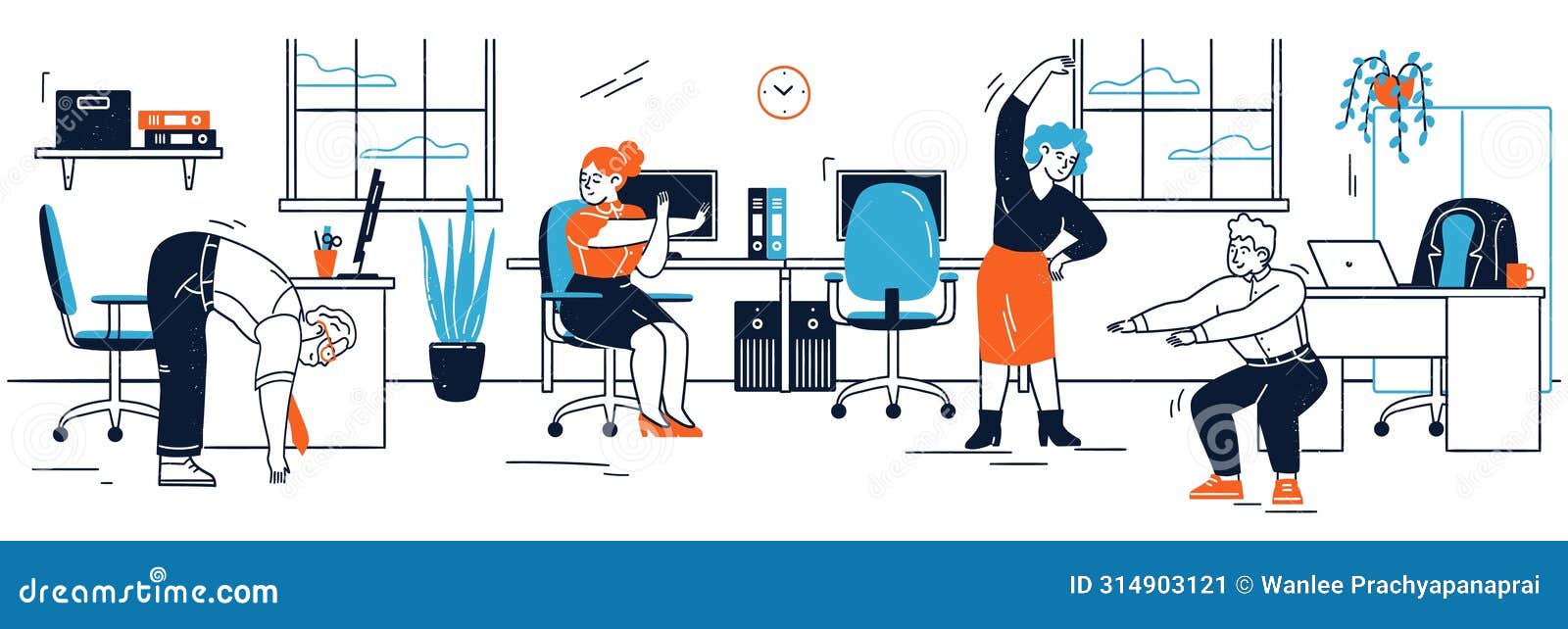 People Employee Office Worker Training at Workplace Vector Illustration ...