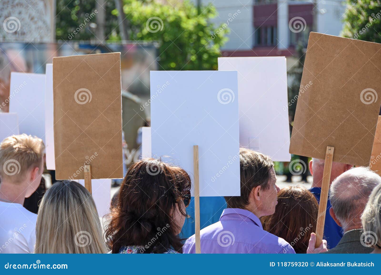 People with Empty Posters Stand at a Protest Demonstration in Belarus ...