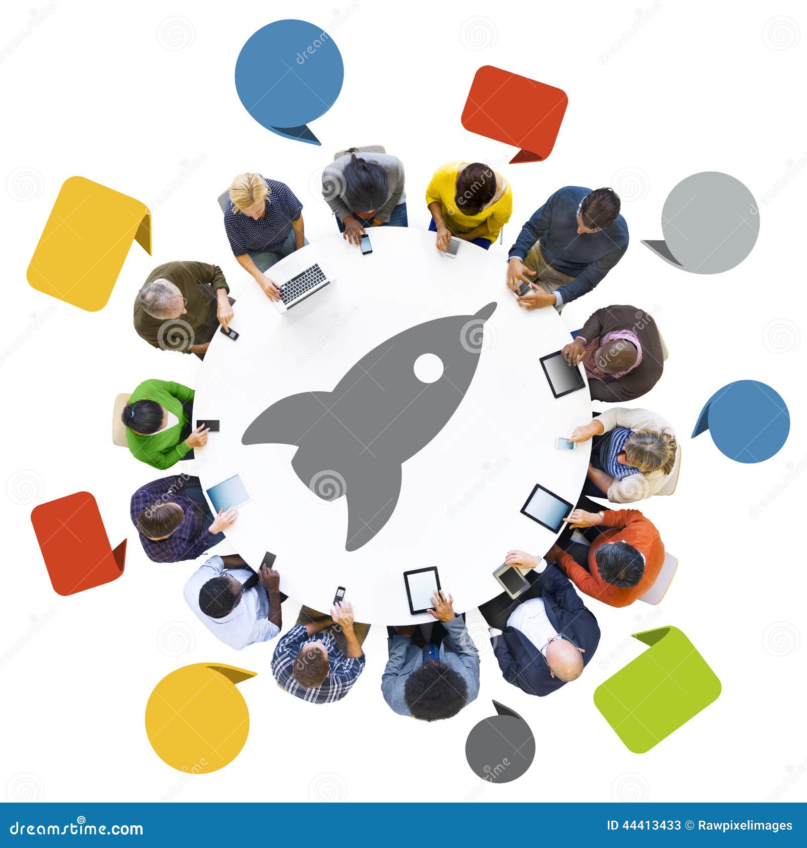 People with Empty Speech Bubbles and Technology Concept Stock Image ...