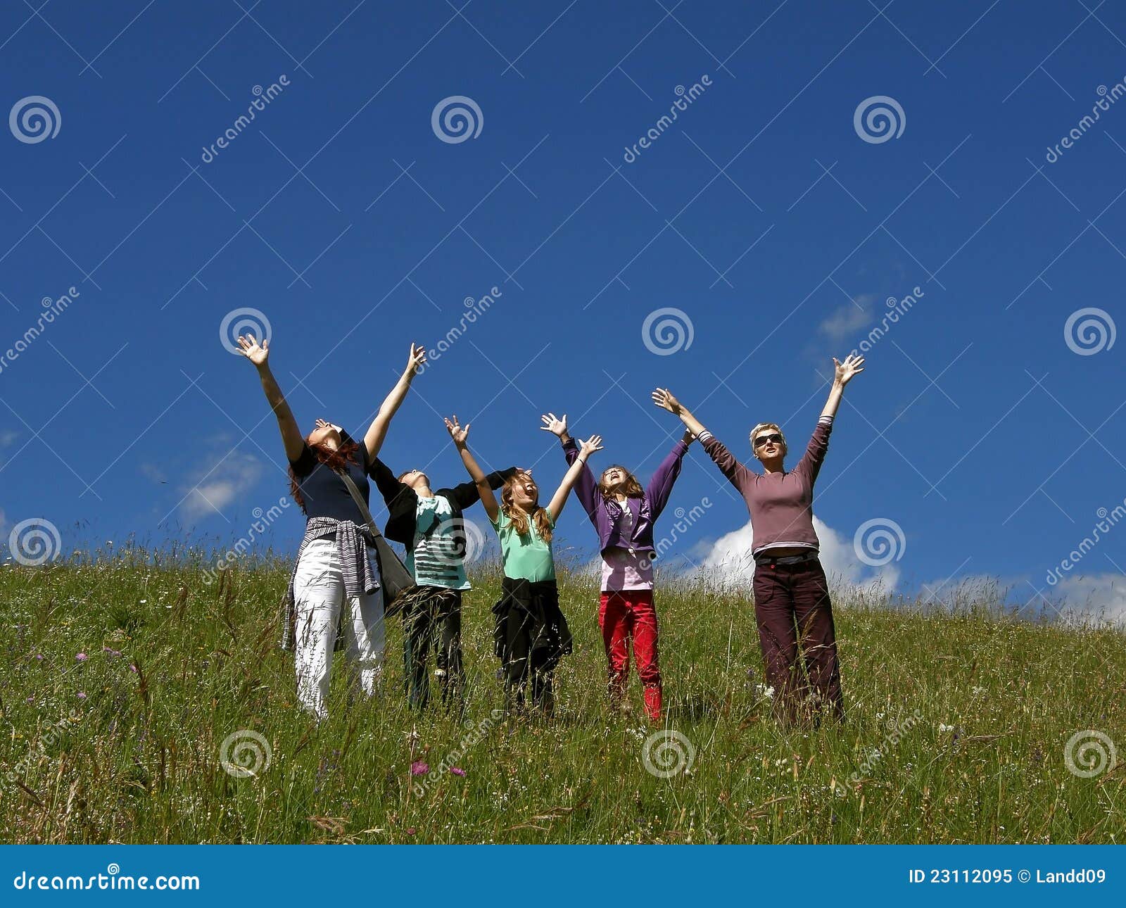 People enjoy the spring stock image. Image of friends - 23112095