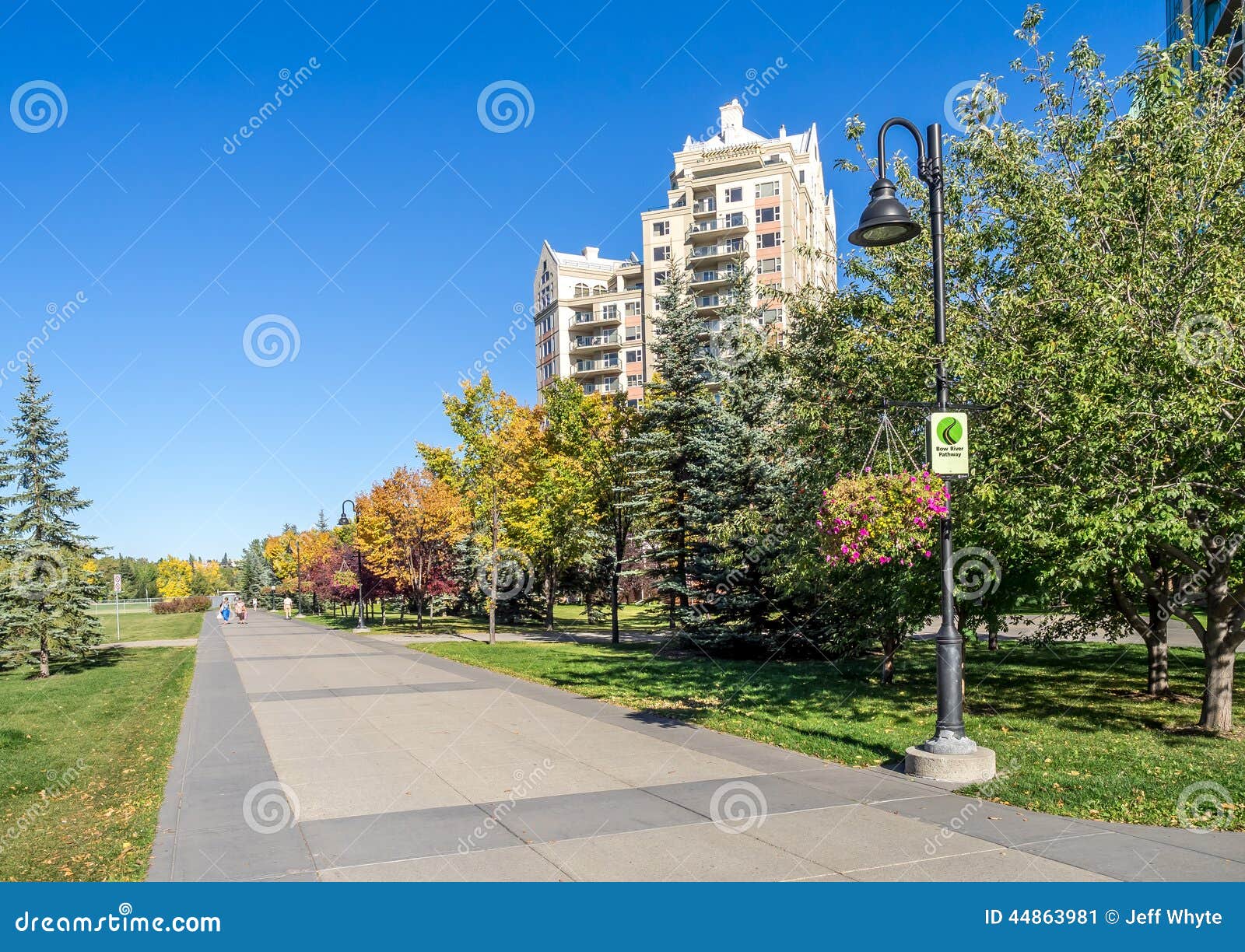 People Enjoying Calgary S Pathway System Stock Image - Image of gold ...