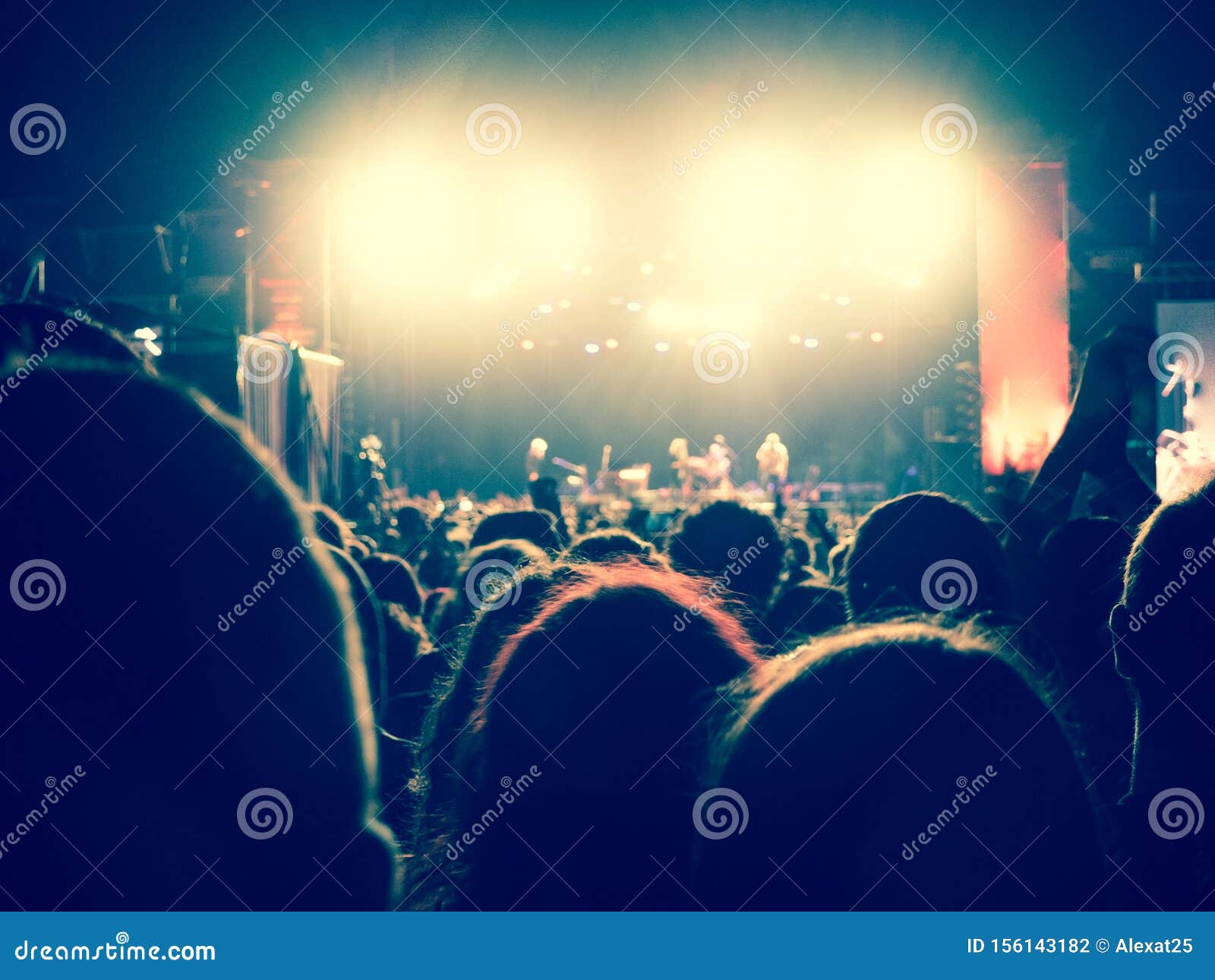 People Enjoying of a Music Concert at the Night Stock Photo - Image of ...