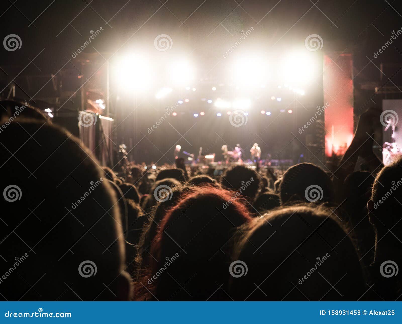 People Enjoying of a Music Concert Outdoors Stock Image - Image of ...