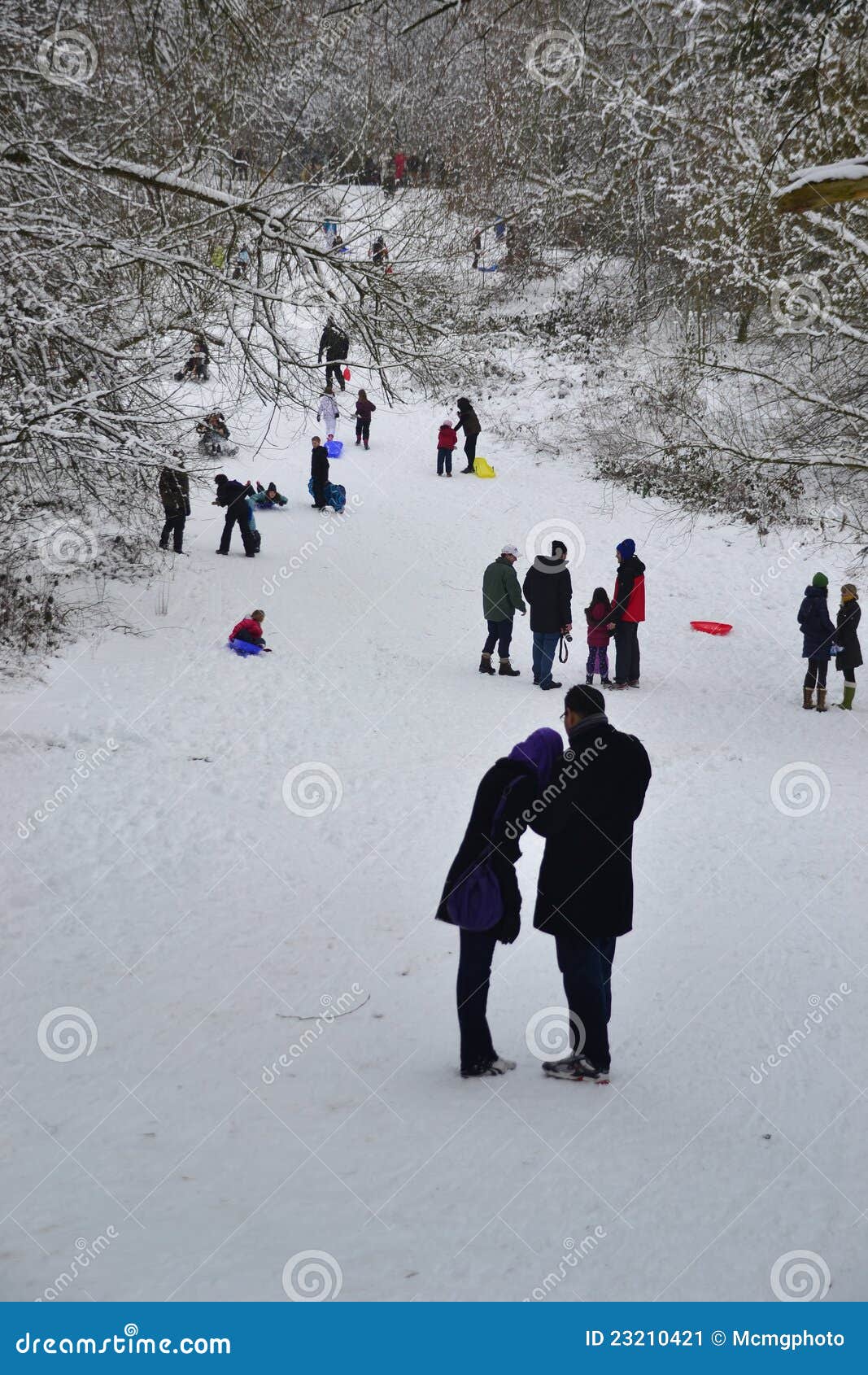 People Enjoying Snow at Hampstead Heath, London Editorial Photo - Image ...