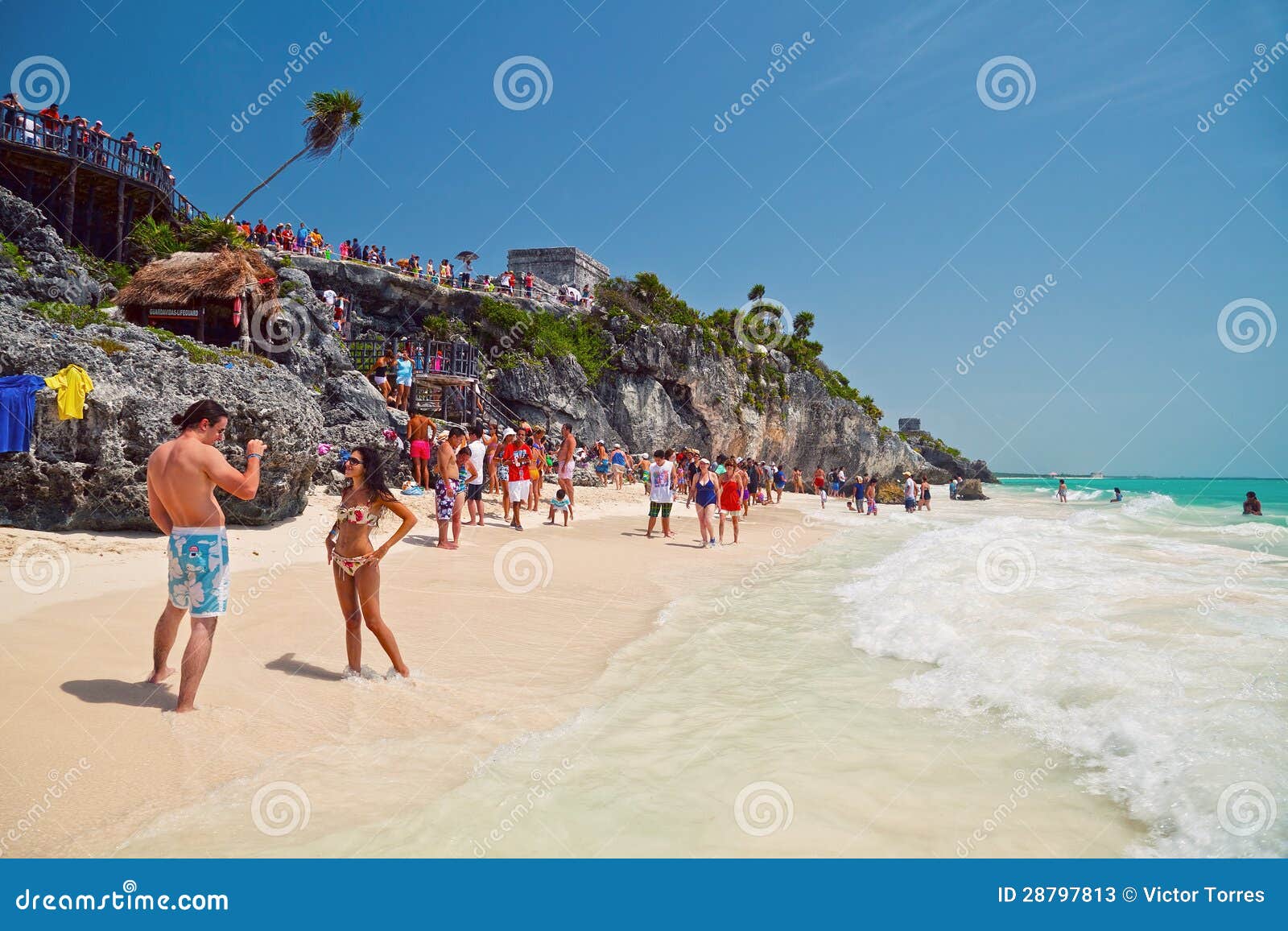 People Enjoying in Tulum Beach Editorial Stock Photo - Image of tourist ...