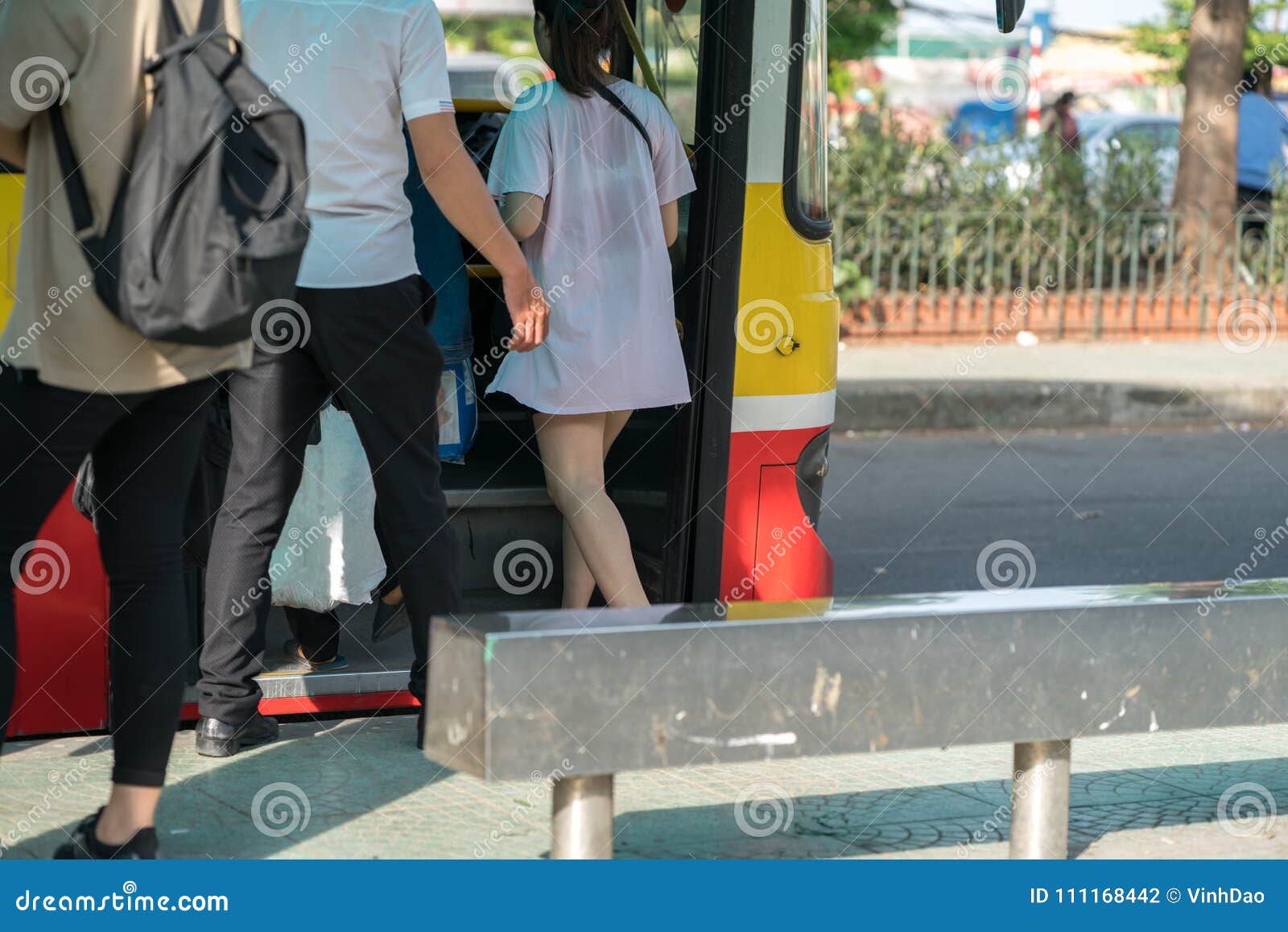 People Entering Bus Closeup Editorial Photography - Image of busstop ...