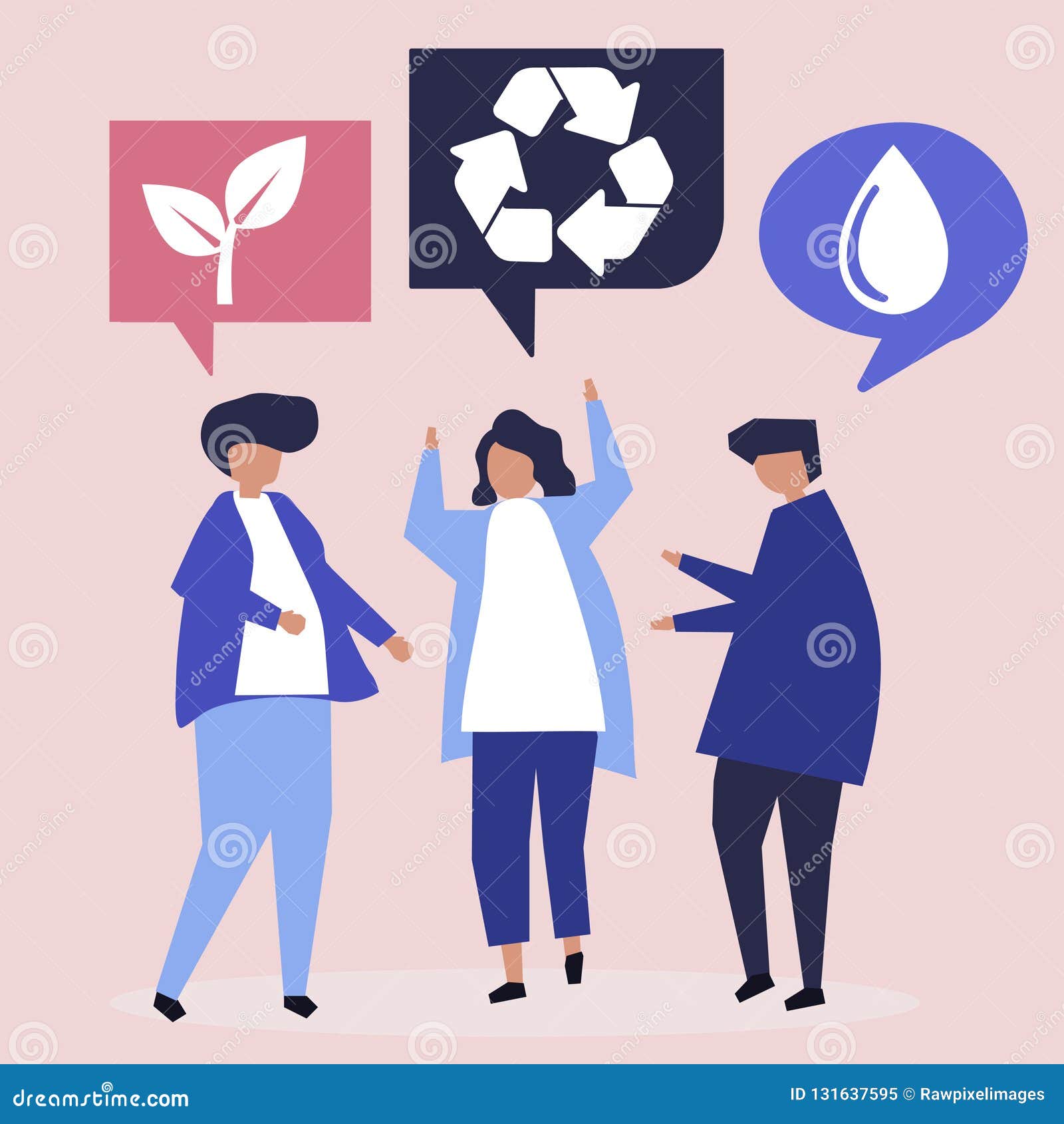 People with Environmental Conservation Ideas Stock Vector ...