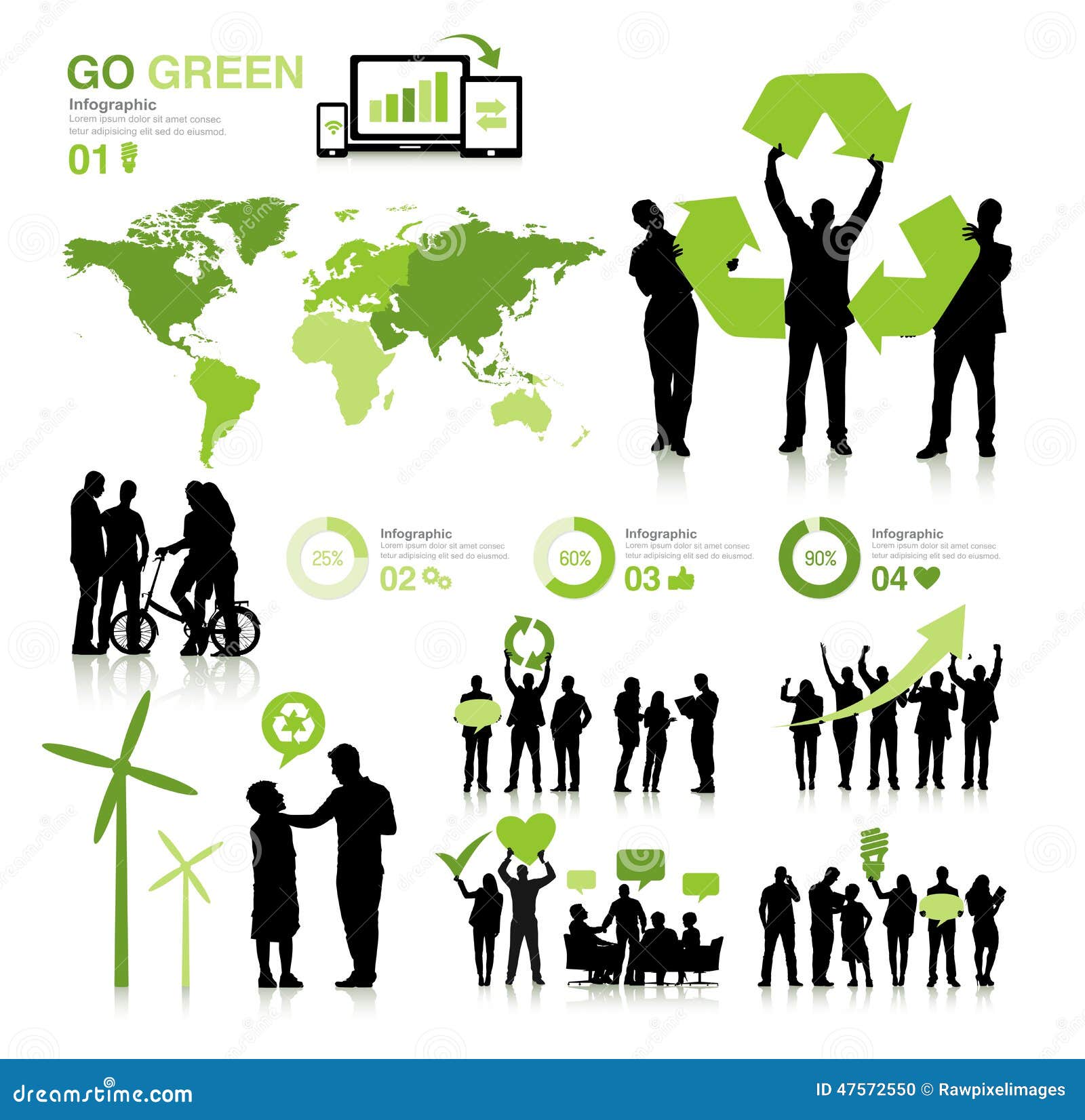 People Environmental Friendly Green Concept Stock Illustration ...