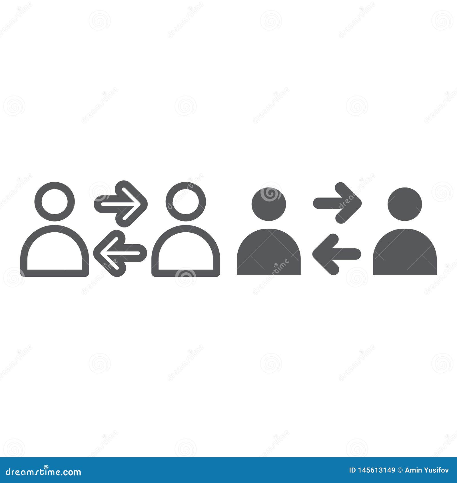 People Exchange Line and Glyph Icon, Connection and Person, People ...