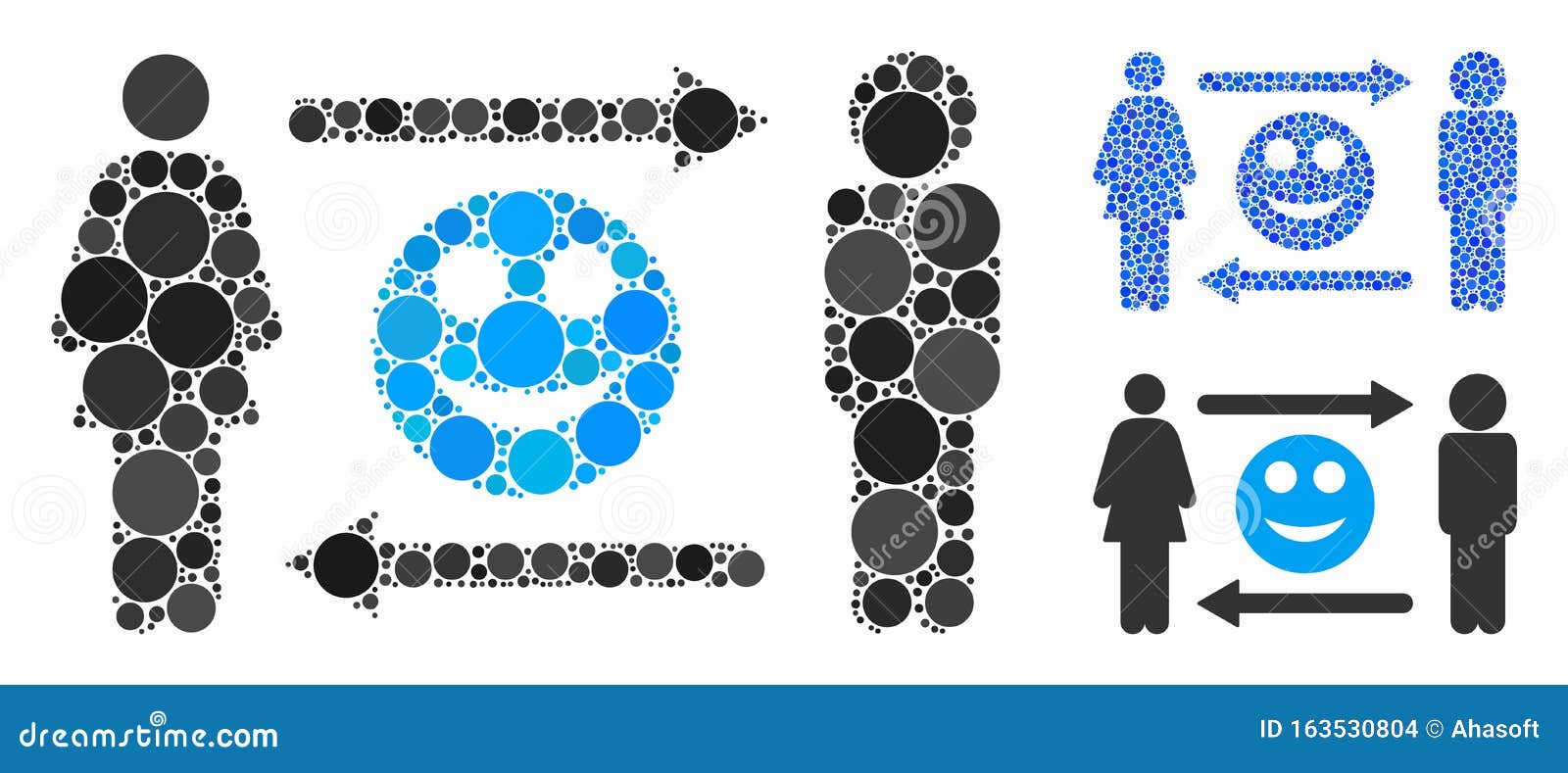 People Exchange Smile Mosaic Icon of Spheric Items Stock Illustration ...