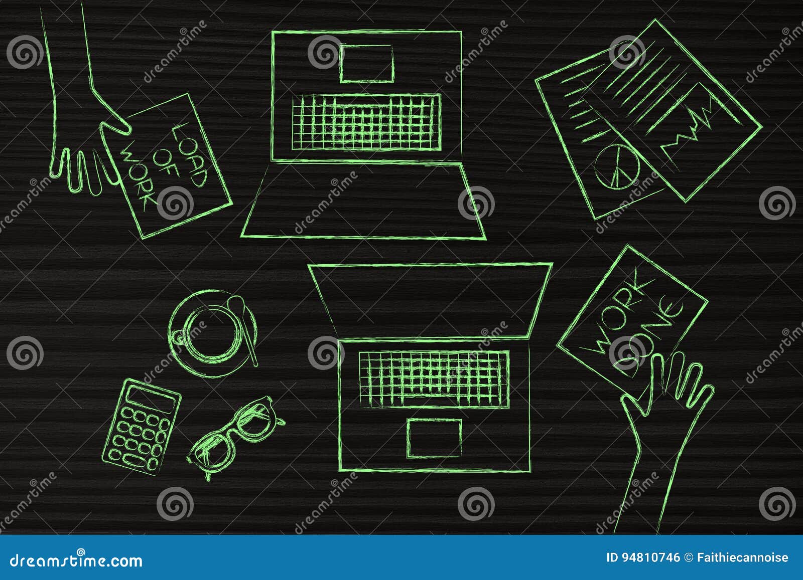 People Exchanging Loads of Work and Tasks Done at the Office Stock ...