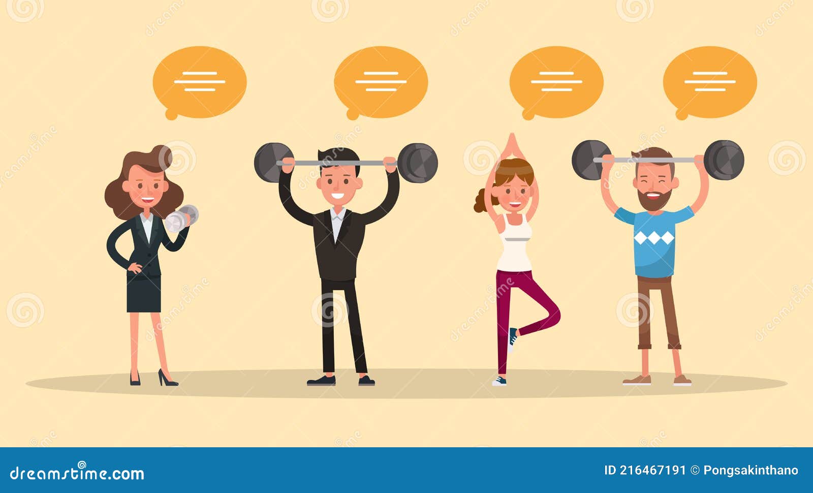 People Exercise Character Vector Design No5 Stock Vector - Illustration ...