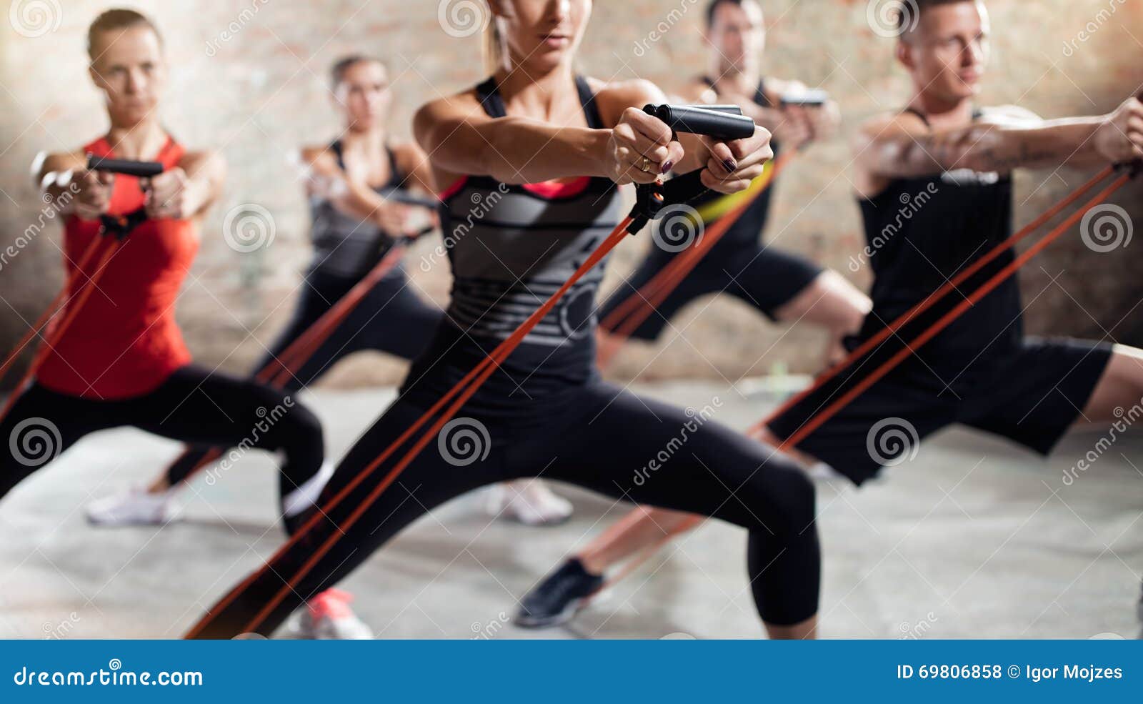 People on exercise class stock photo. Image of resistance - 69806858
