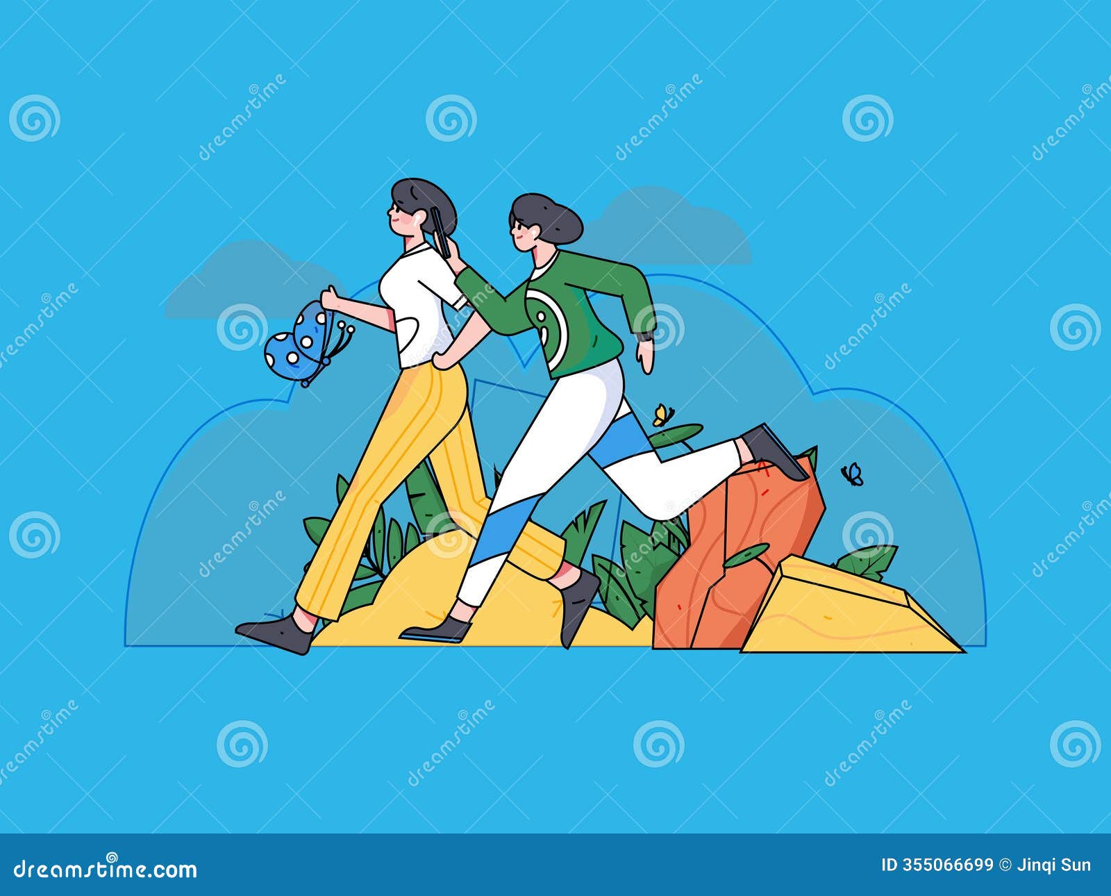 People Exercising Healthy Running Vector Internet Operation ...