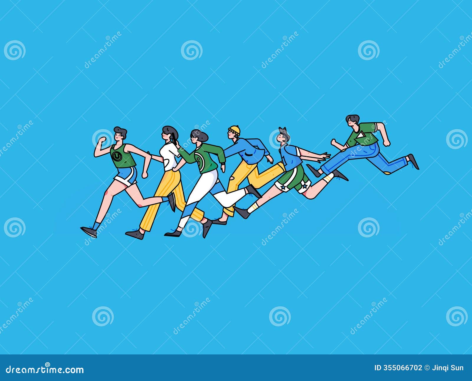 People Exercising Healthy Running Vector Internet Operation ...