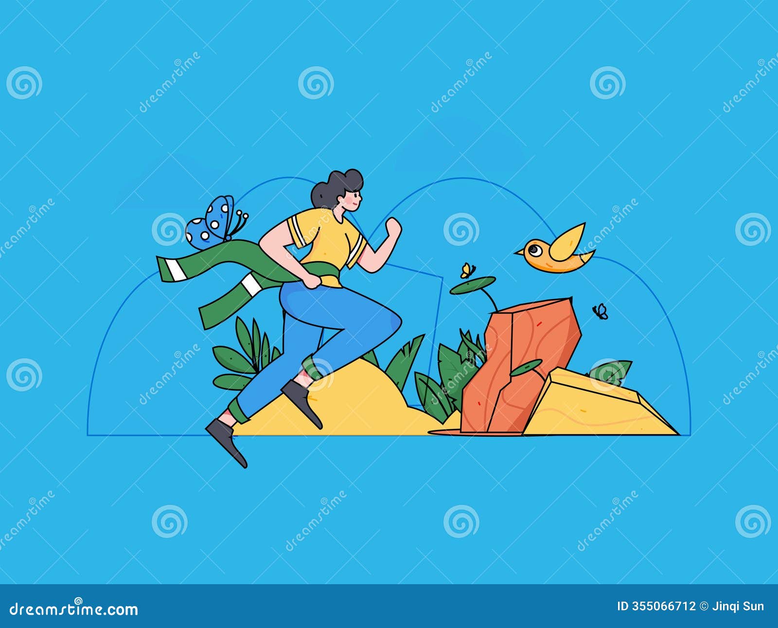 People Exercising Healthy Running Vector Internet Operation ...