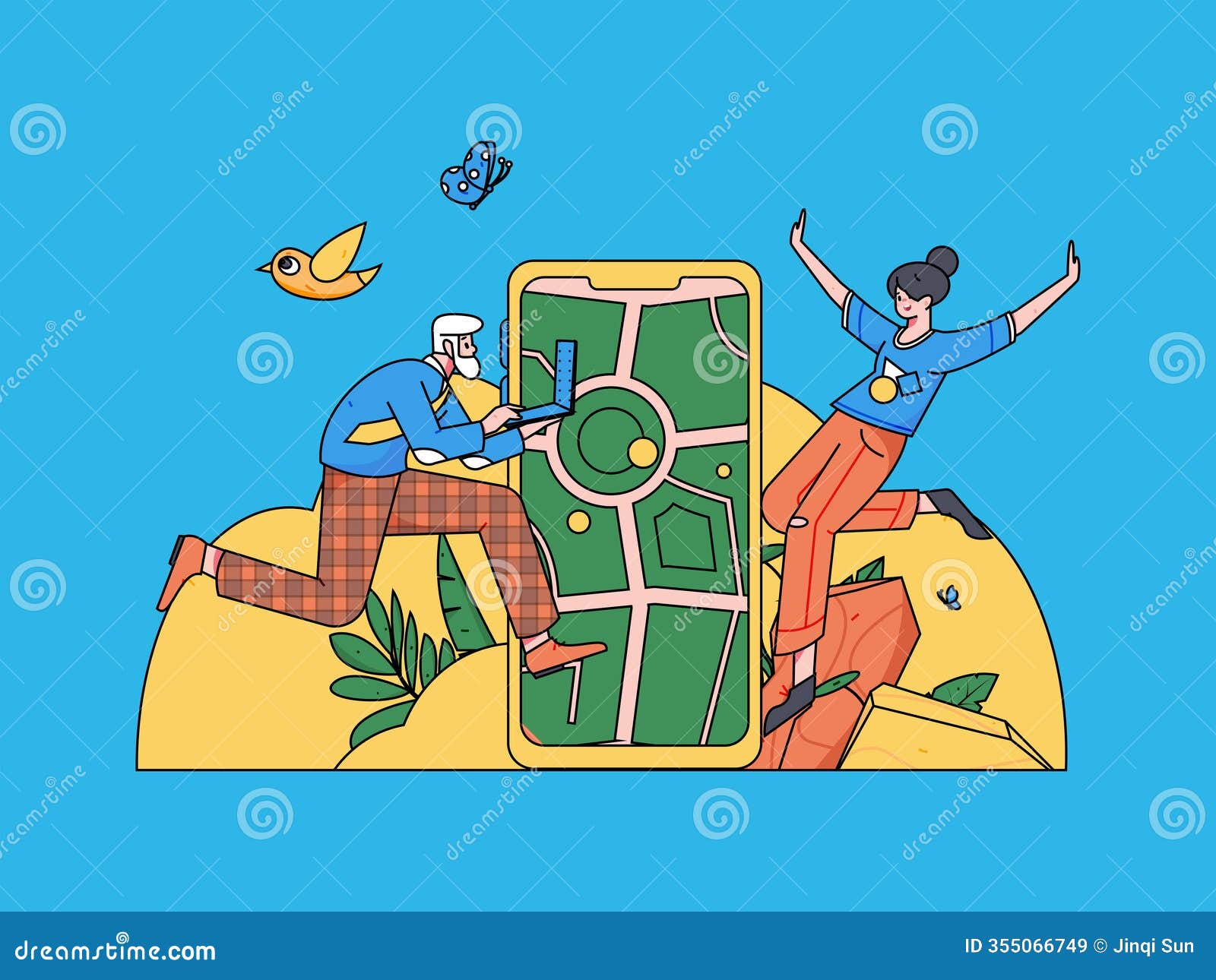 People Exercising Healthy Running Vector Internet Operation ...