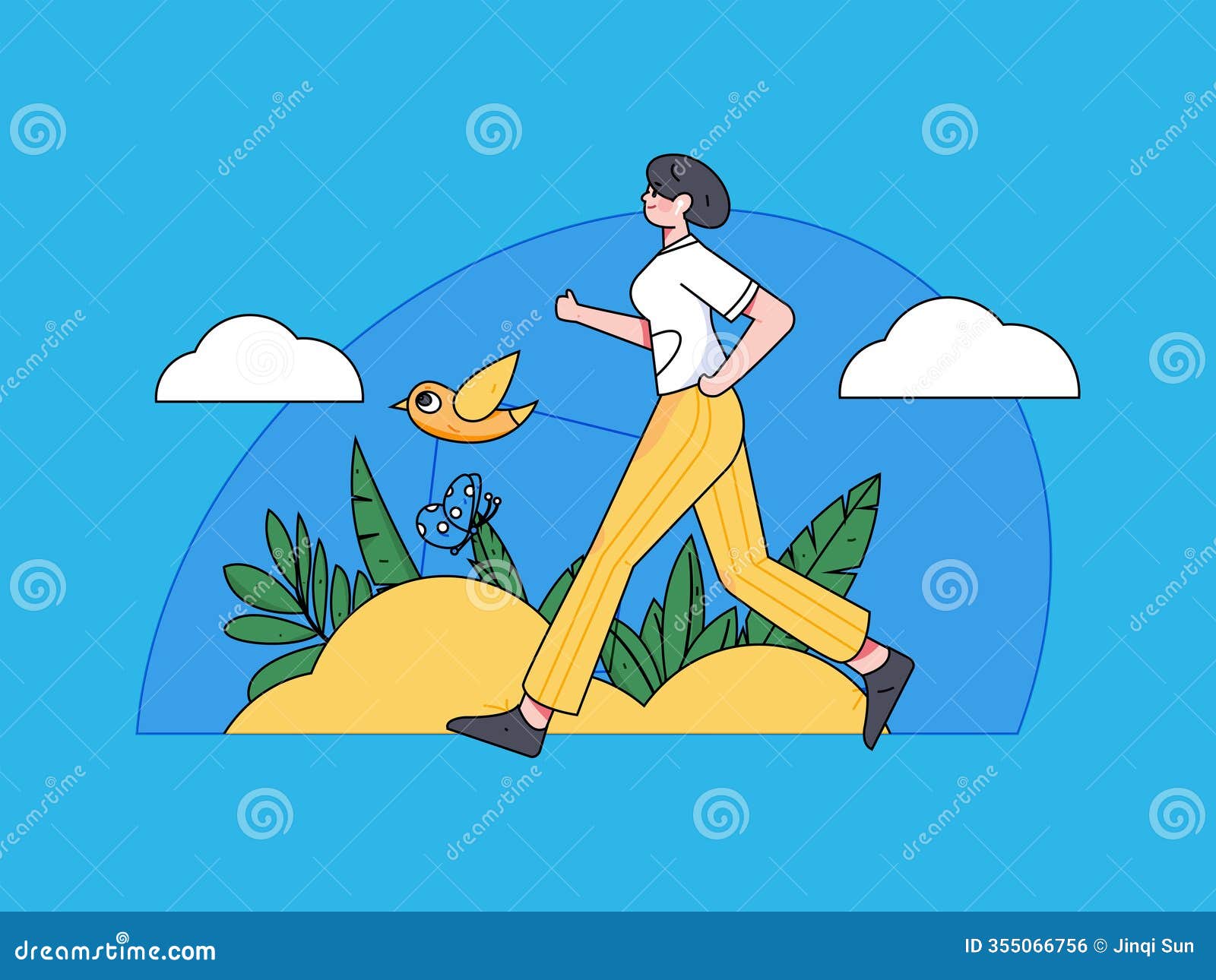 People Exercising Healthy Running Vector Internet Operation ...