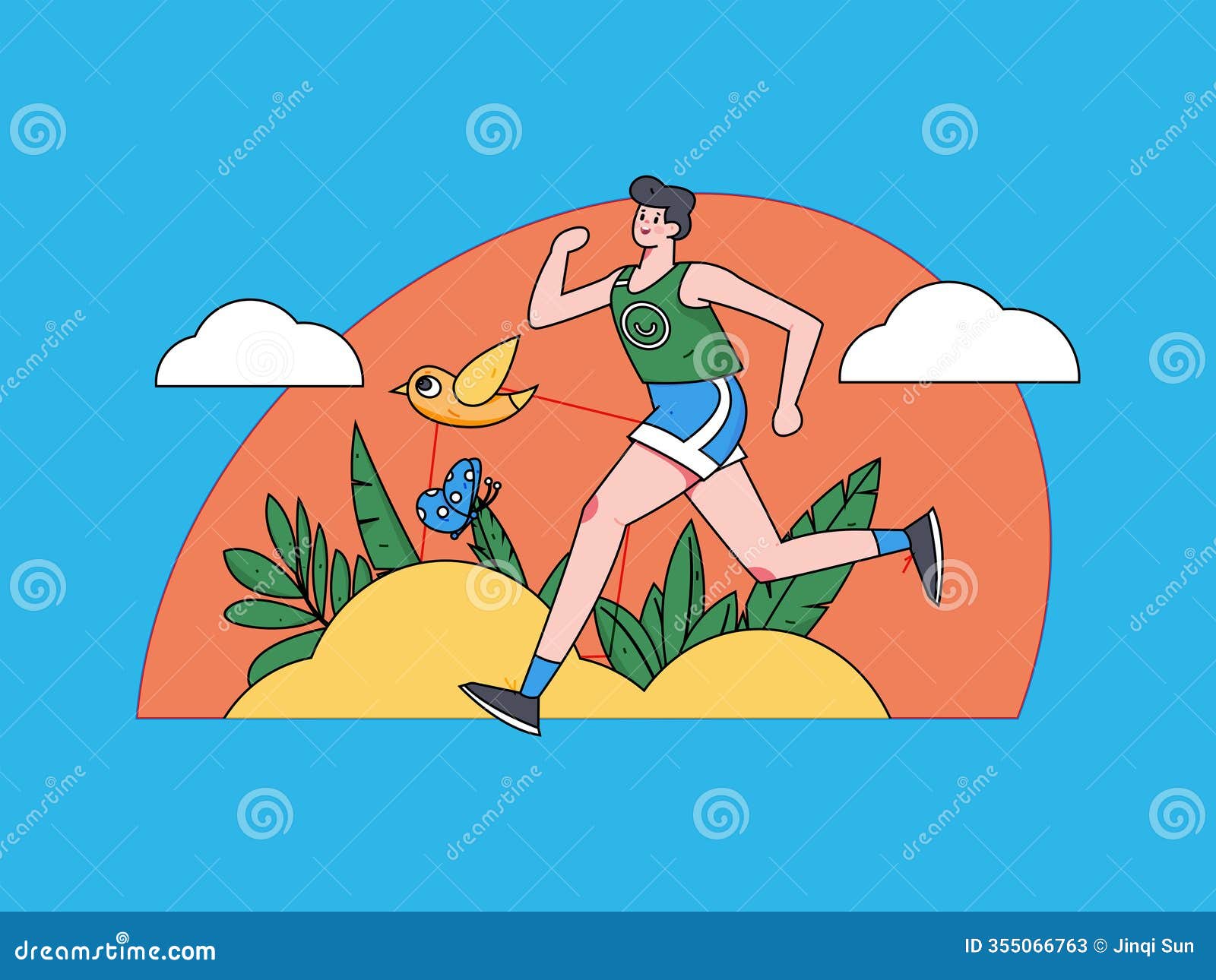 People Exercising Healthy Running Vector Internet Operation ...