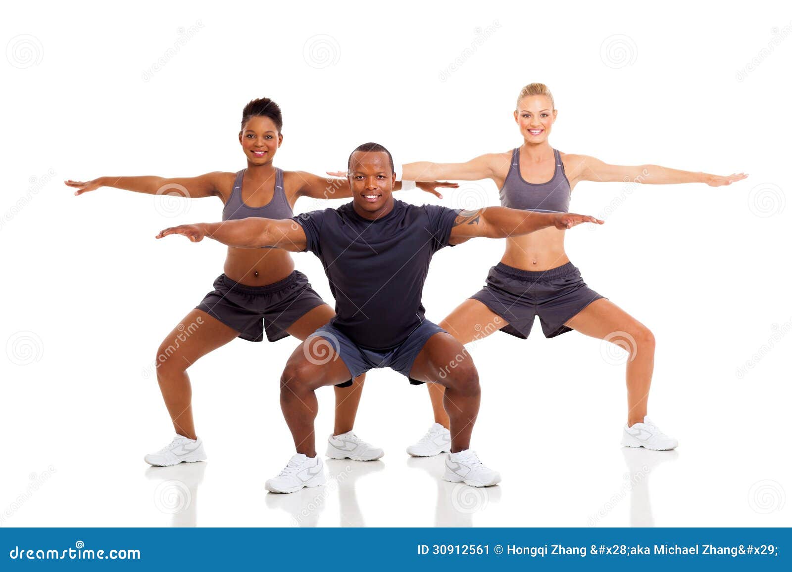 People Exercising Stretching Stock Image - Image of active, isolated ...