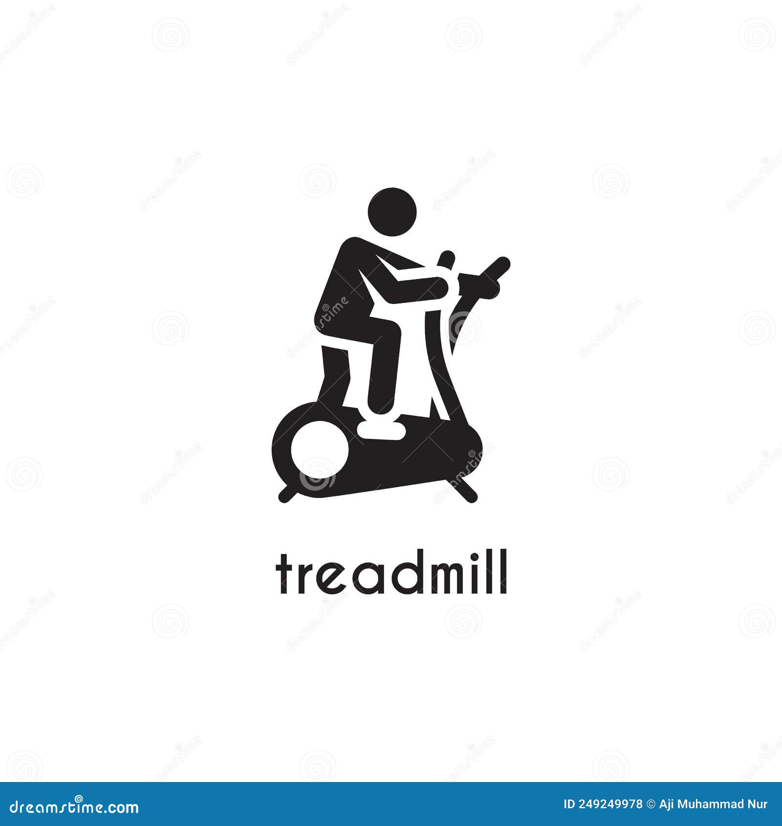 People Exercising on a Treadmill Vector Icon Logo Stock Illustration ...