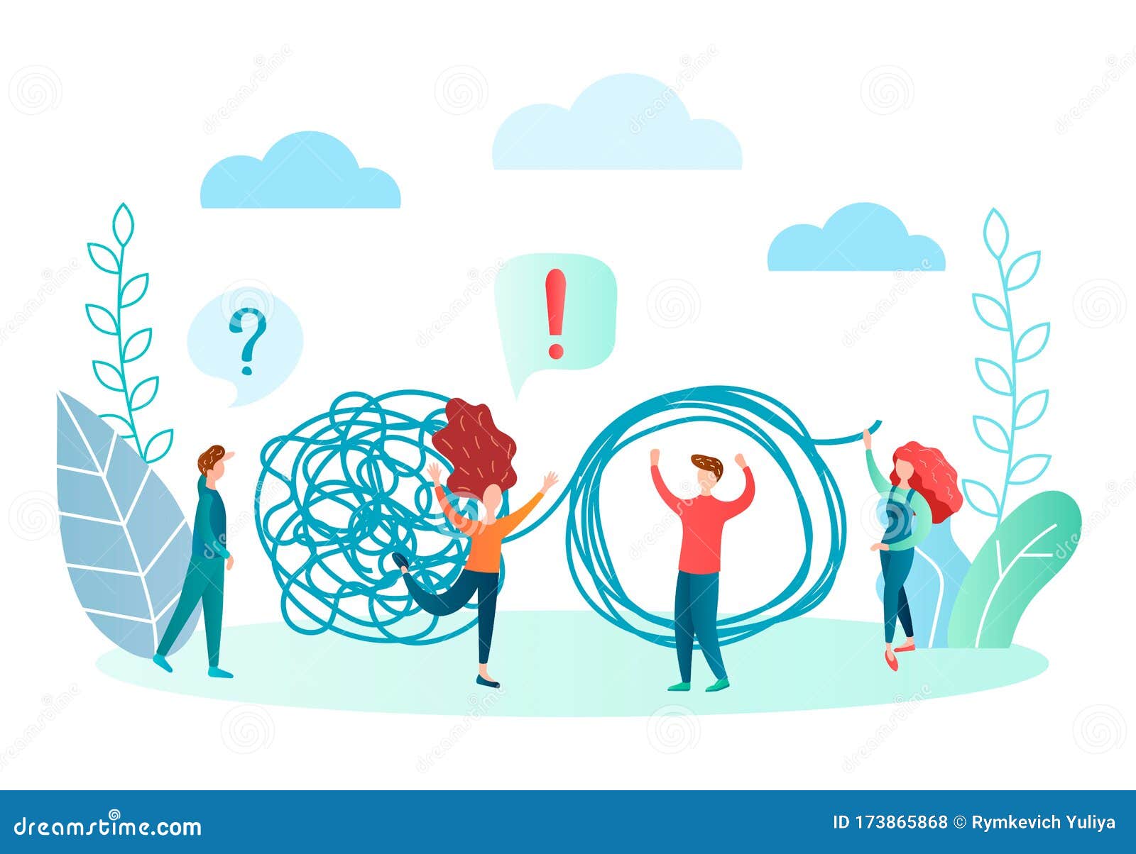 People Experiencing Problems and Asking Questions Stock Vector ...