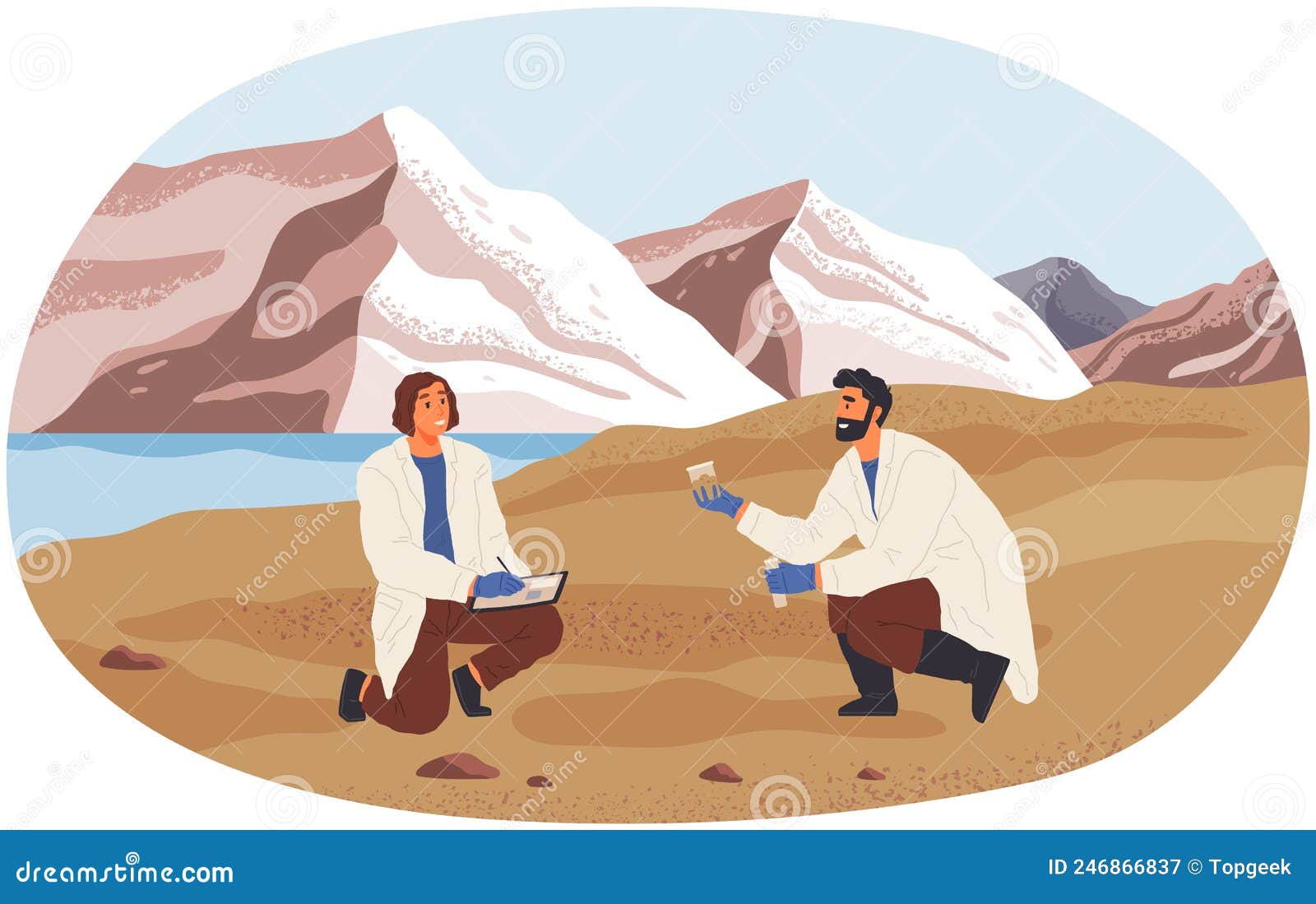 People Exploring Nature, Soil. Scientists Conduct Ecological Experiment ...