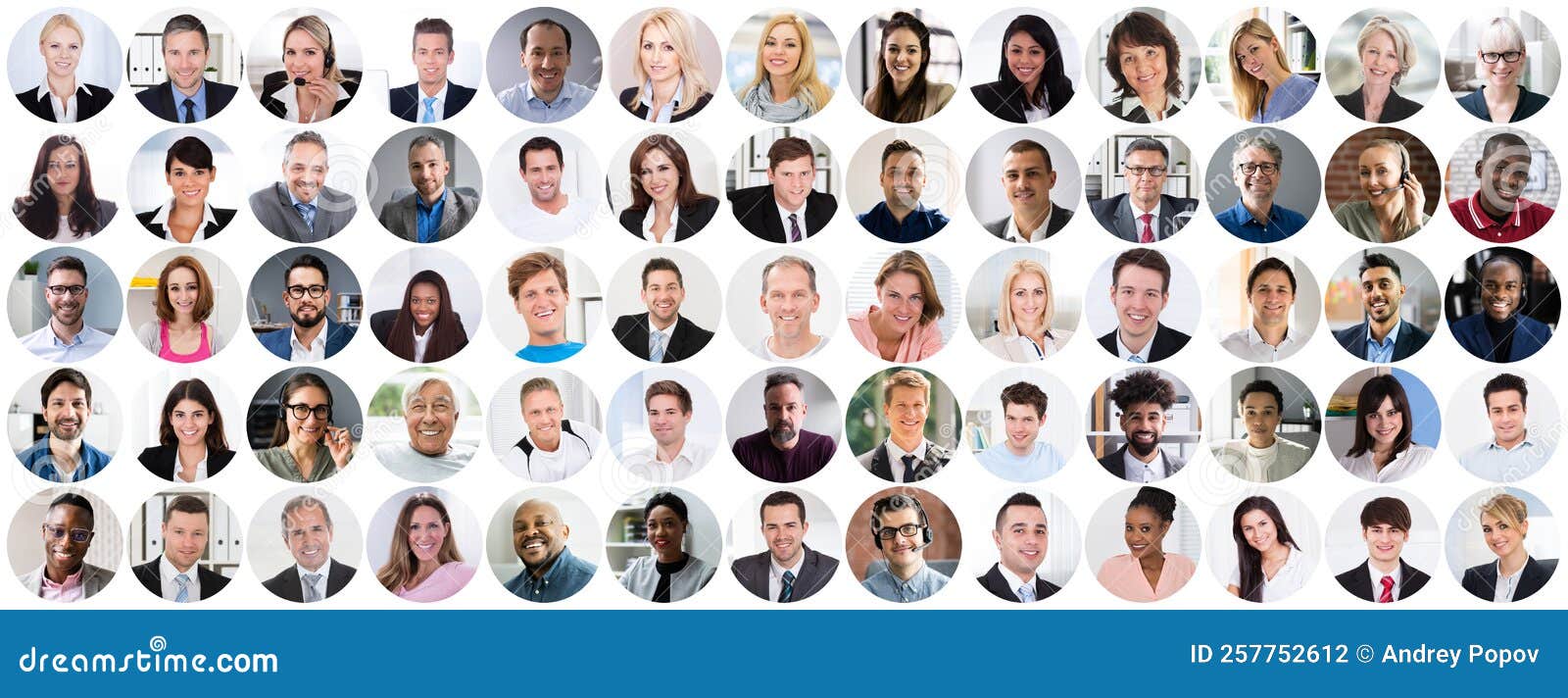 People Face Avatar Collage stock photo. Image of young - 257752612