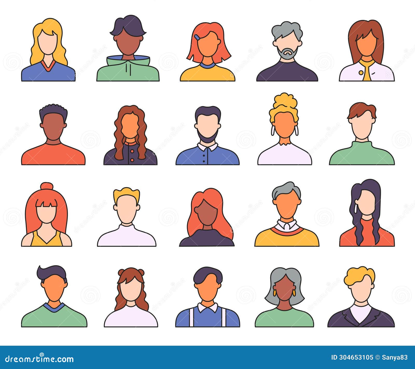 People Face Avatars. Unknown or Anonymous Person Stock Vector ...