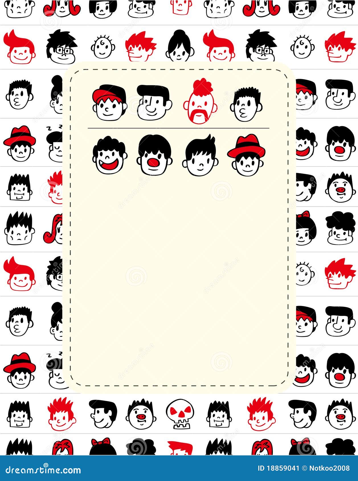 People face card stock vector. Illustration of invitation - 18859041