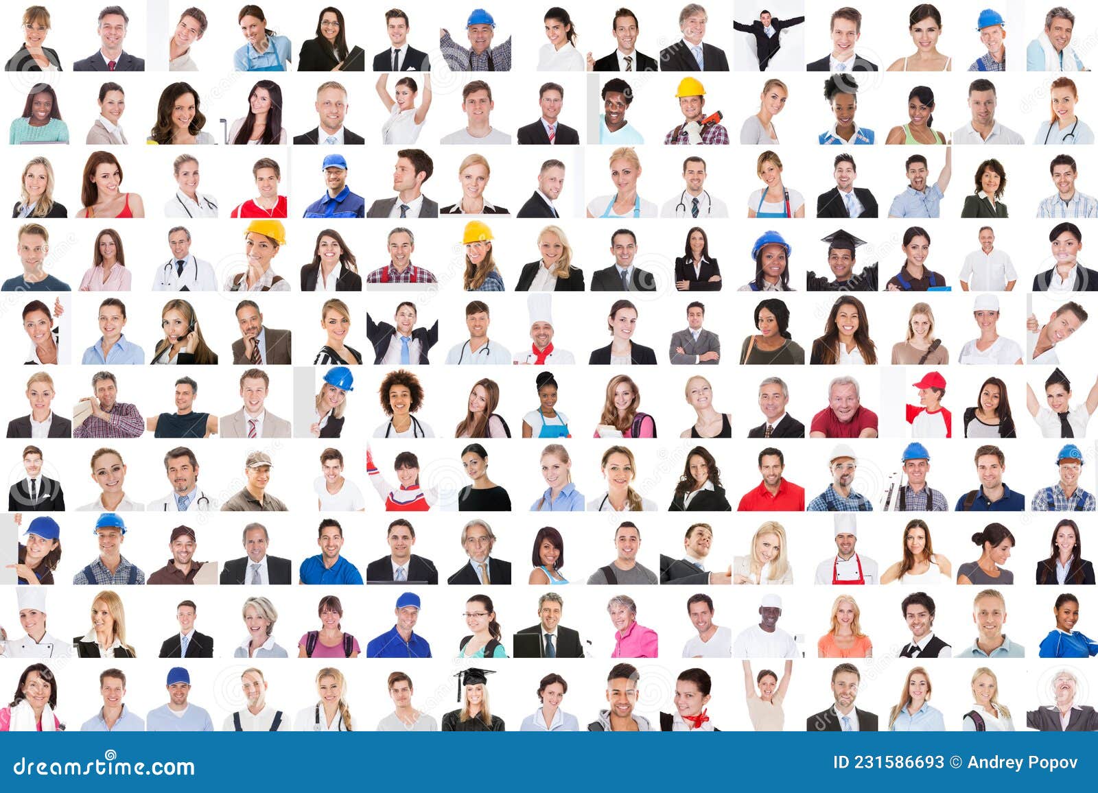 People Face Collage. Young Adults Group Headshots Stock Image - Image ...