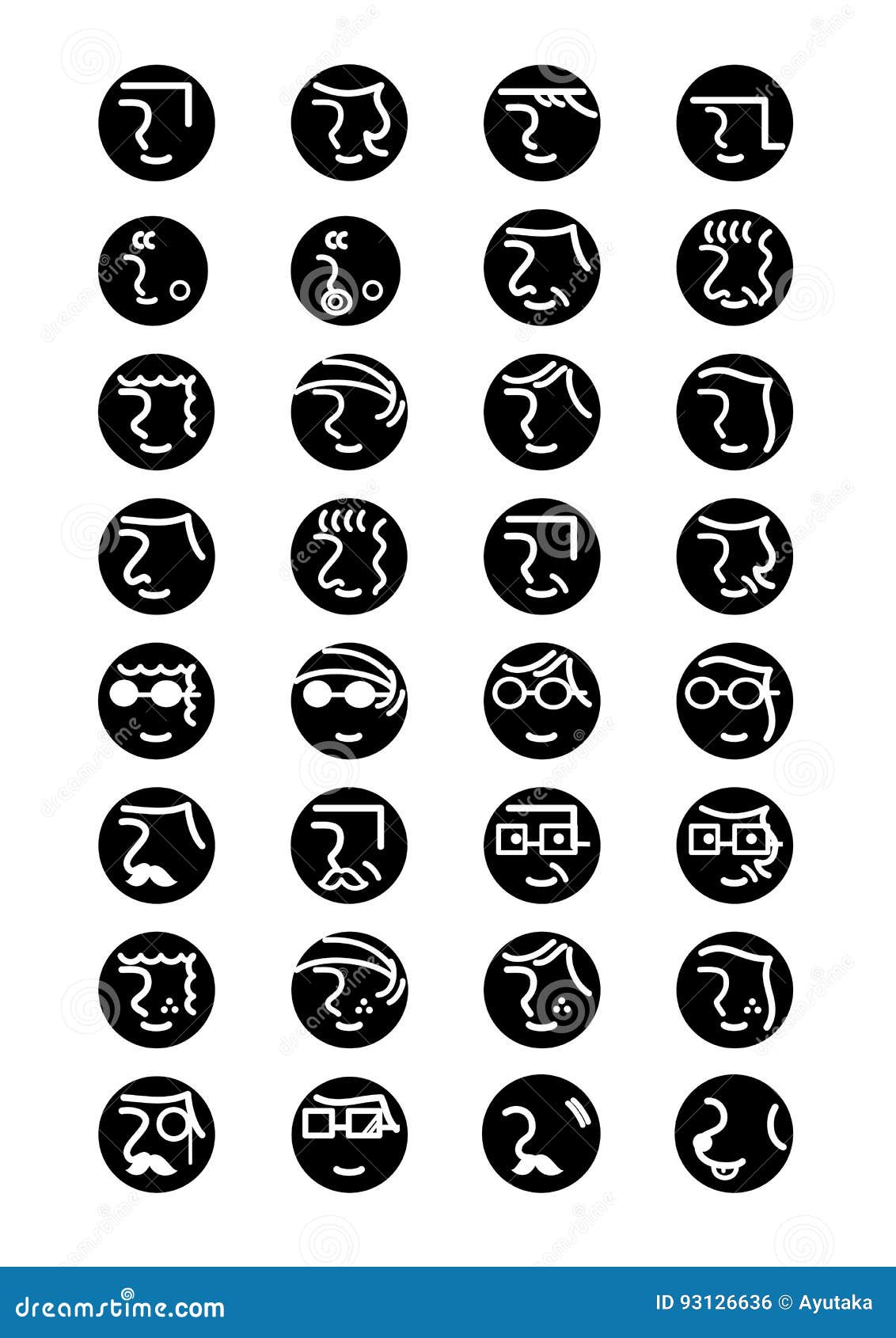 People face icon set stock vector. Illustration of family - 93126636