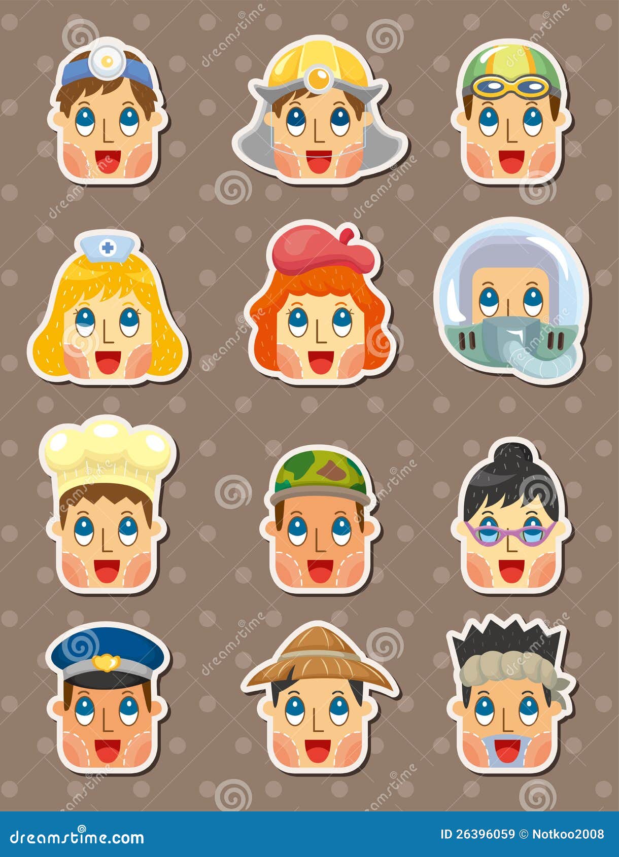 People face stickers stock vector. Illustration of farmer - 26396059