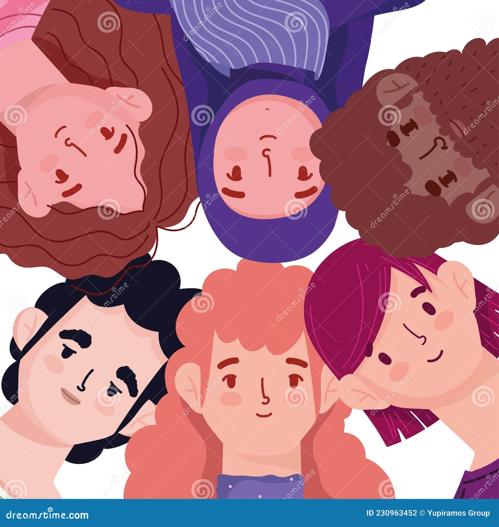 People faces multicultural stock vector. Illustration of social - 230963452