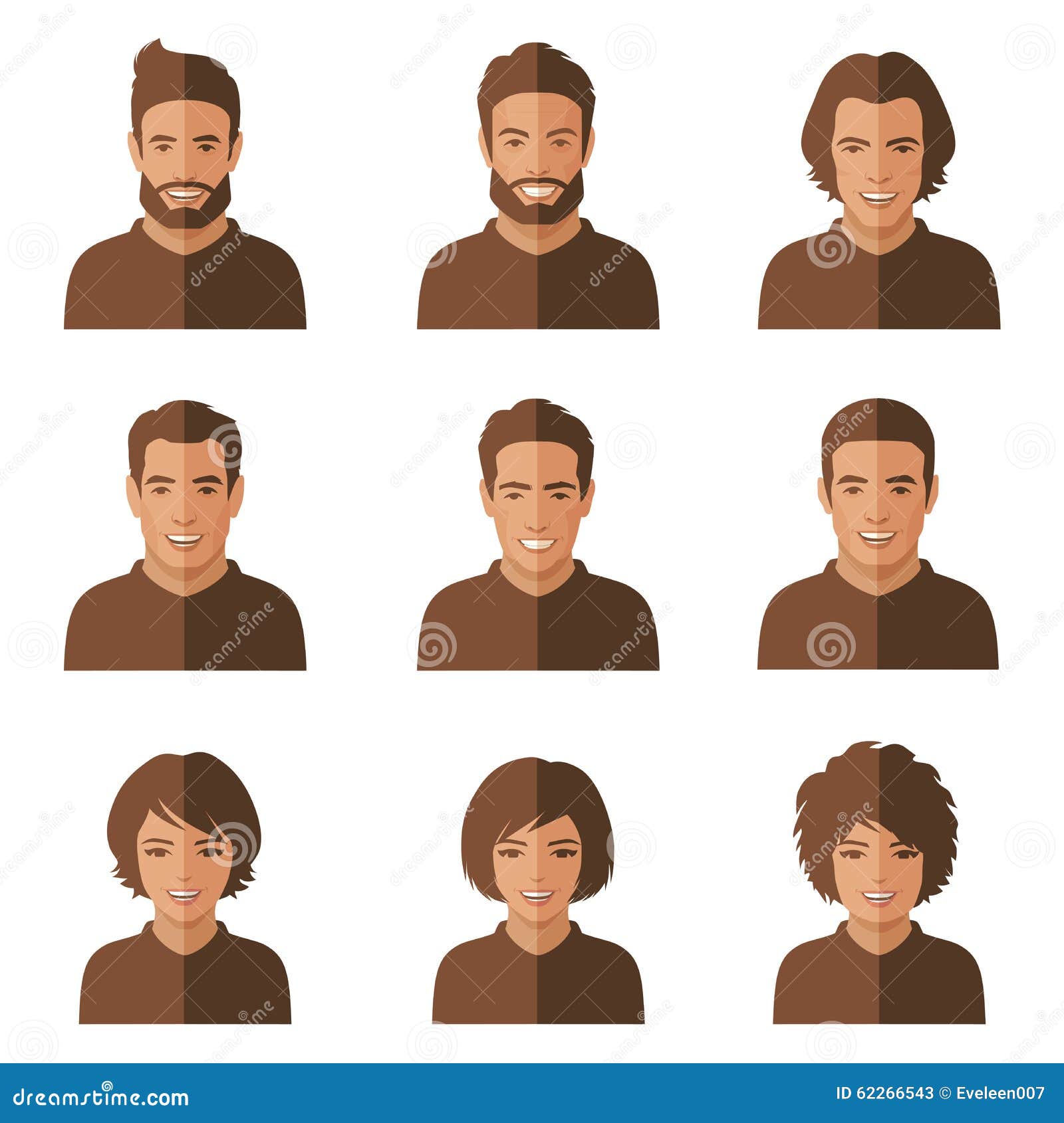 People faces. woman, man stock vector. Illustration of cheerful - 62266543
