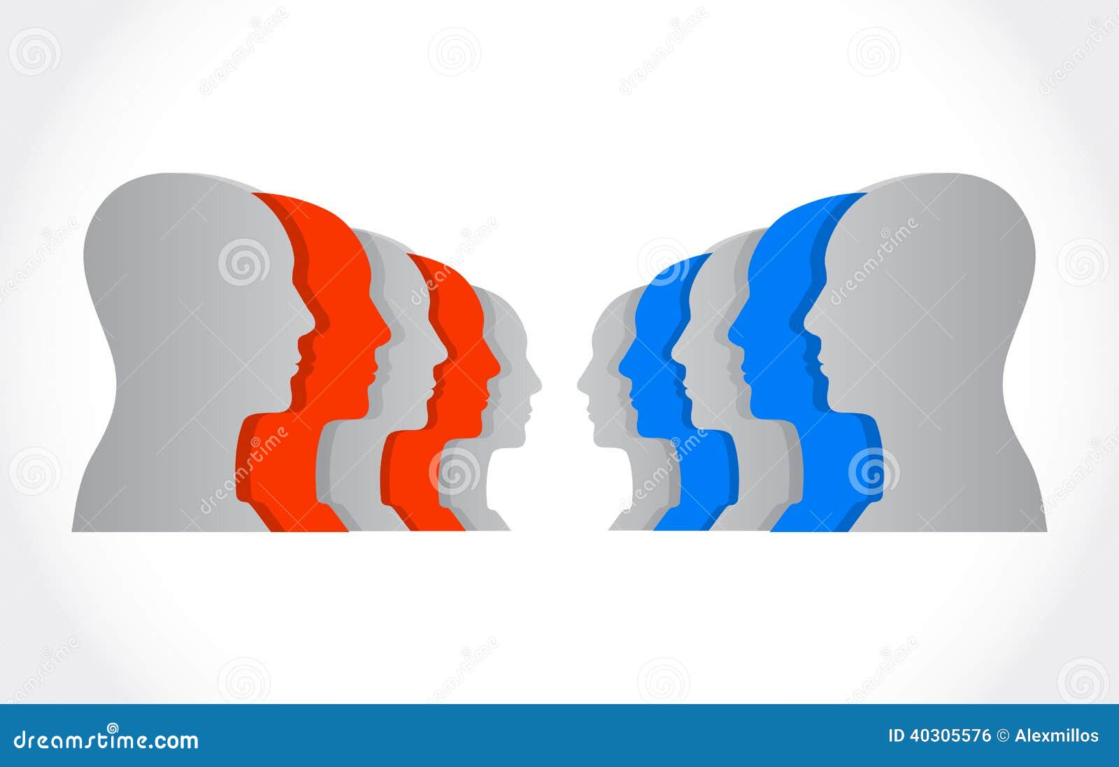 Two People Facing Each Other And Talking. One Is Angry And Insists. The ...