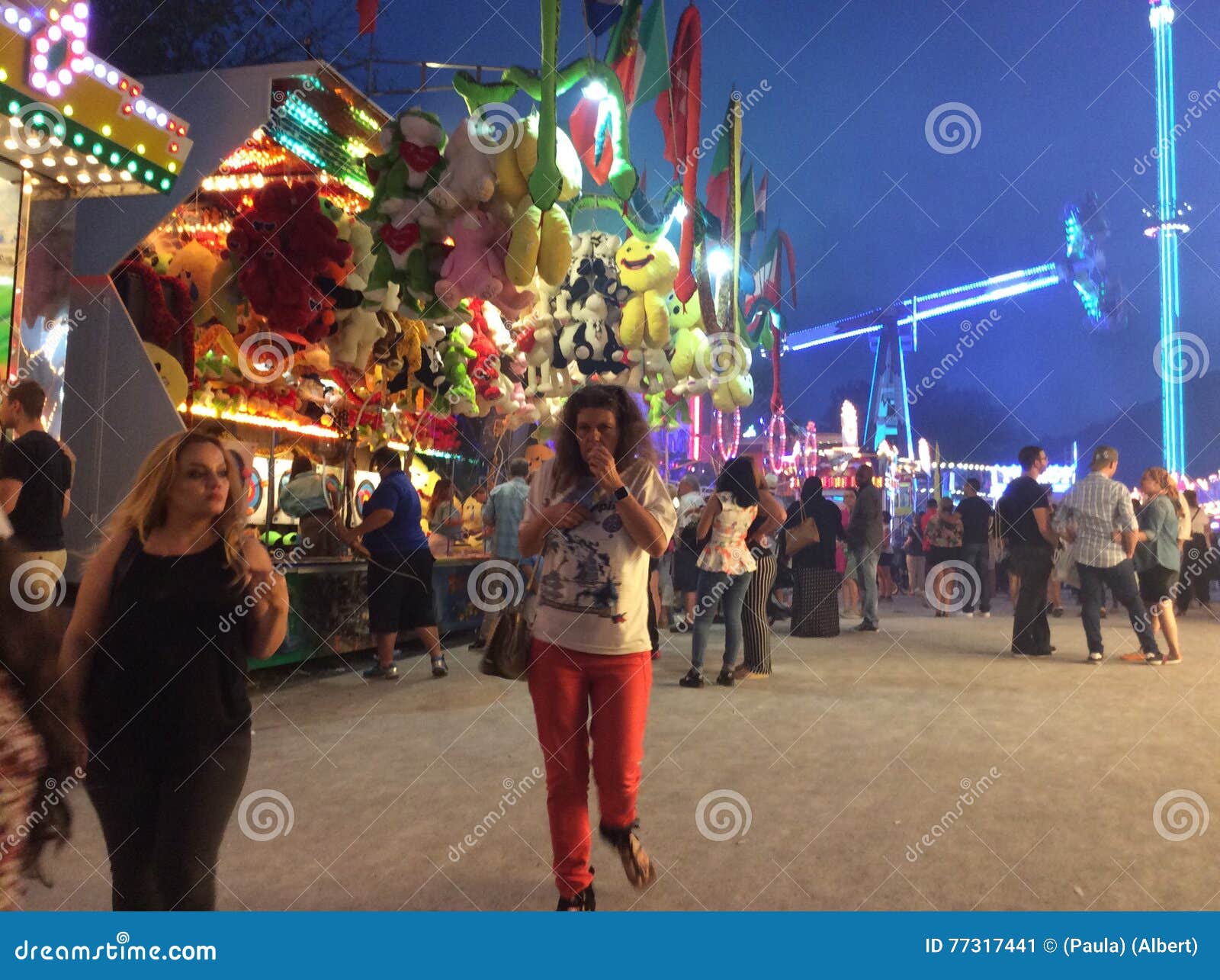People at a fair editorial photo. Image of lights, carousel - 77317441