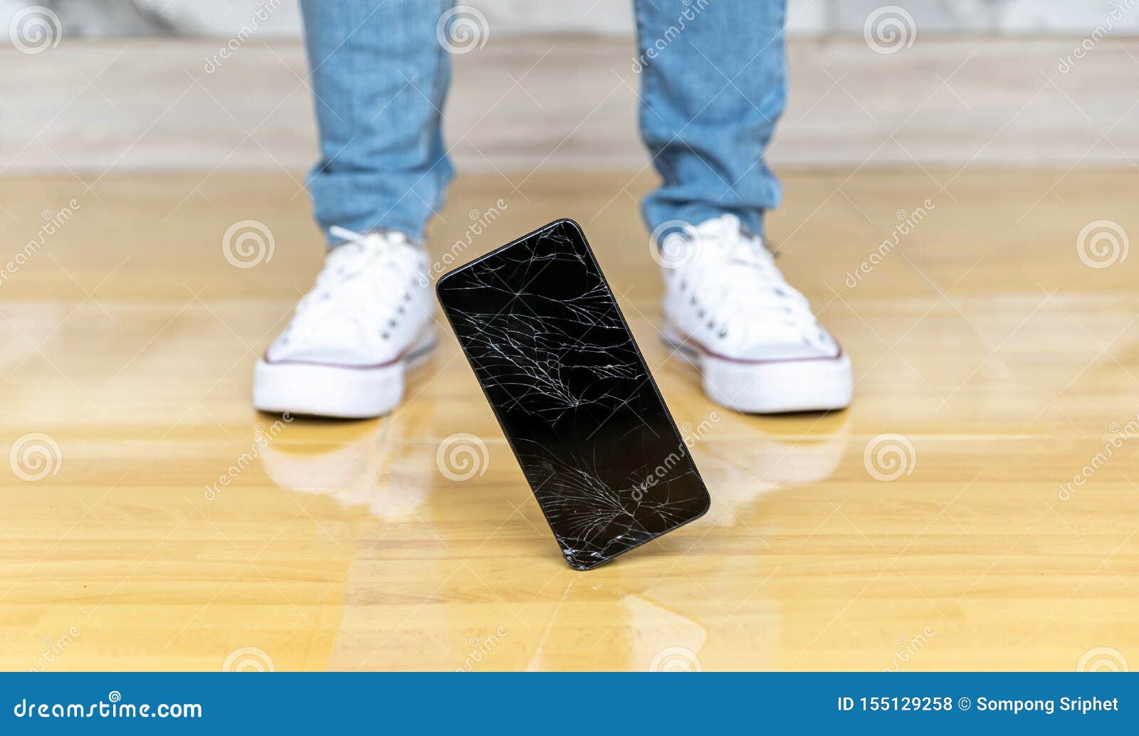 People Fall Smartphone on the Floor Broken Screen Stock Photo - Image ...